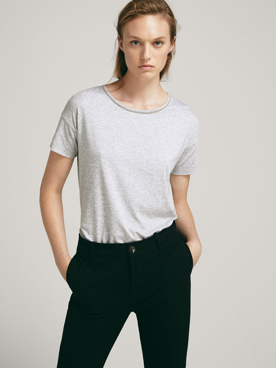 Massimo Dutti LYOCELL T-SHIRT WITH METAL APPLIQUÉS at £14.95 | love the ...