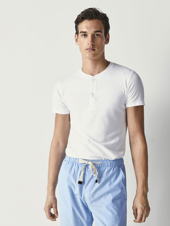 Massimo Dutti COTTON PYJAMAS WITH STRIPED DETAIL at £49.95 | love the ...