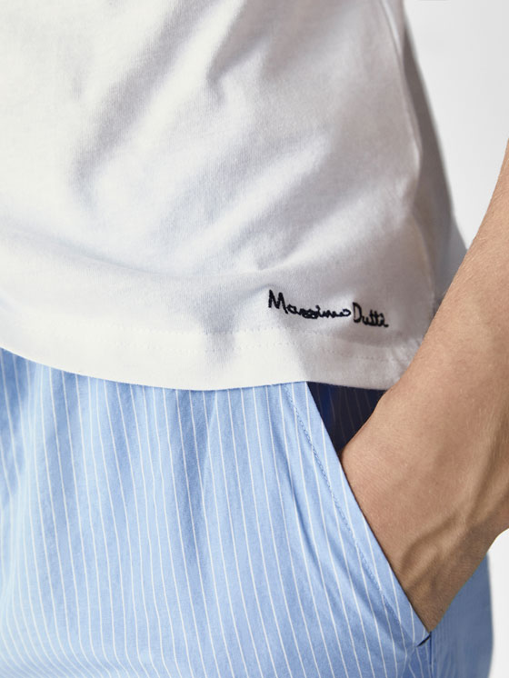 Massimo Dutti COTTON PYJAMAS WITH STRIPED DETAIL at £49.95 | love the ...