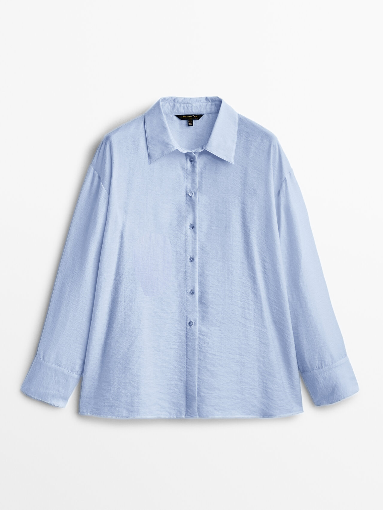 Massimo Dutti Flowing Shirt With Detail At The Back In Light Blue ...