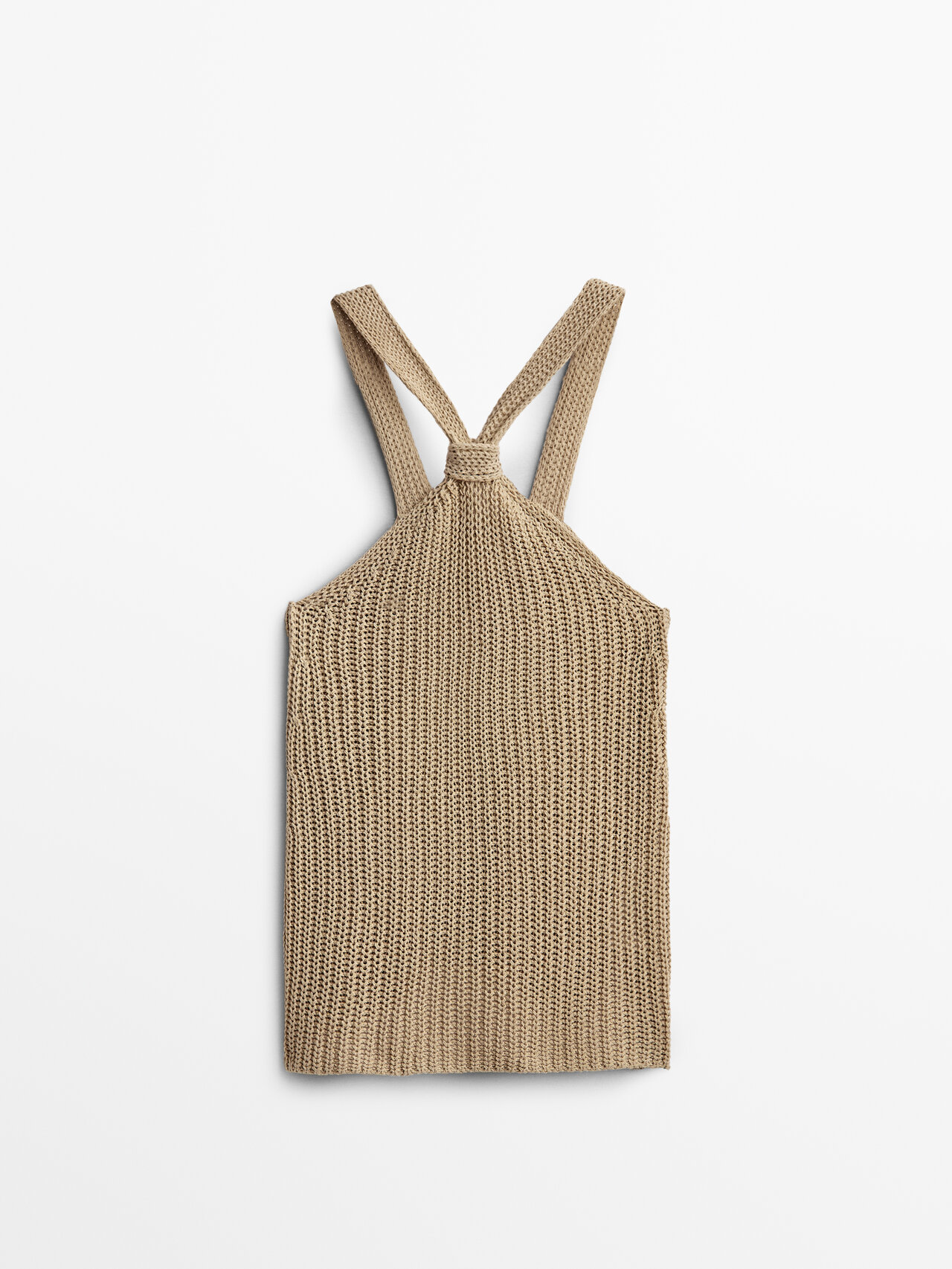 Massimo Dutti Knit Top With Knot Detail - Limited Edition In Beige ...