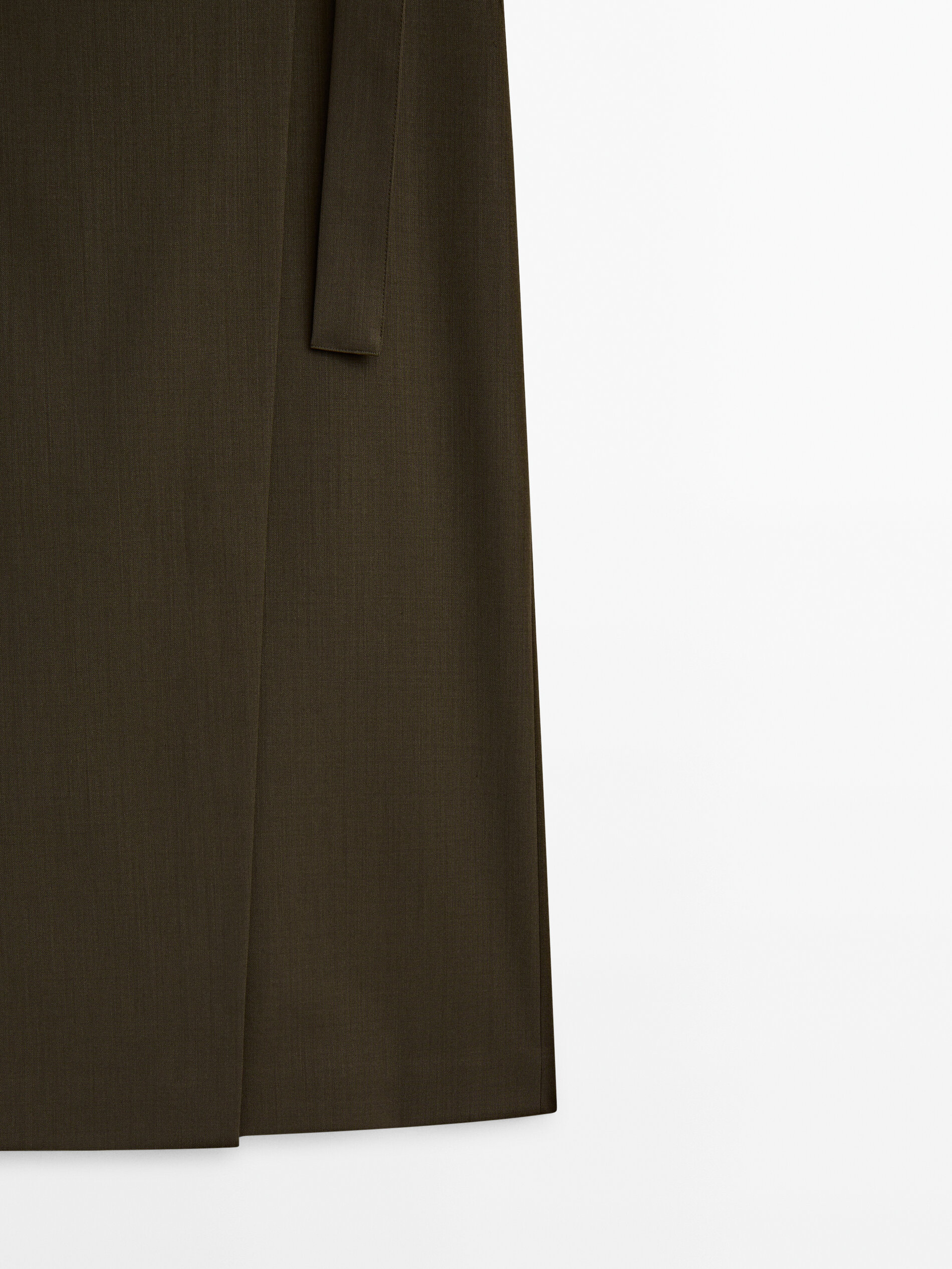 Rok pareo midi dengan gesper · Khaki · Smart / Skirts | Massimo Dutti