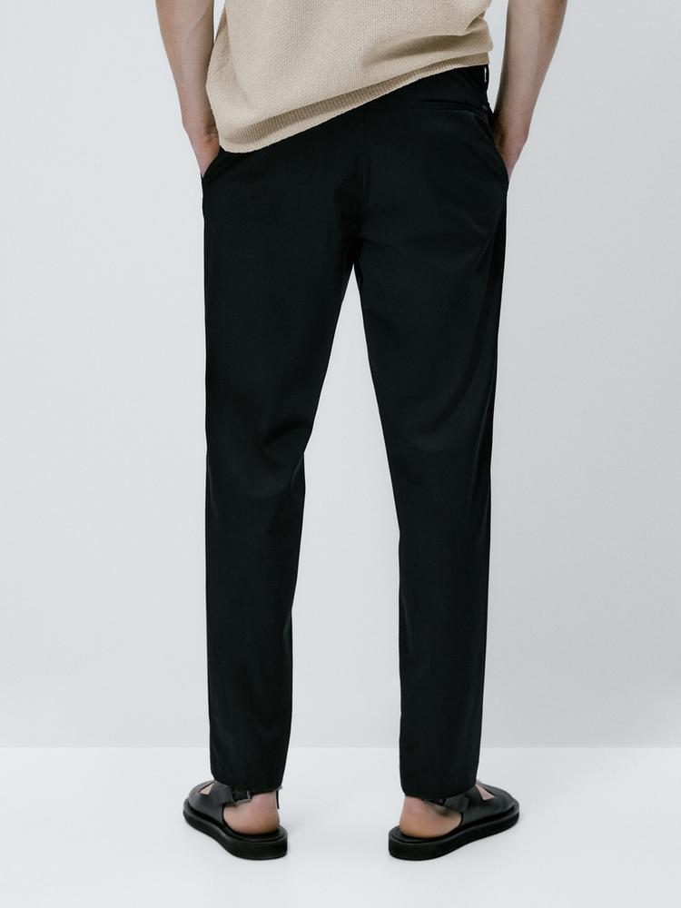 سروال تشينو تويل بقصة مريحة · أسود بيج كحلي · Dressy Massimo Dutti