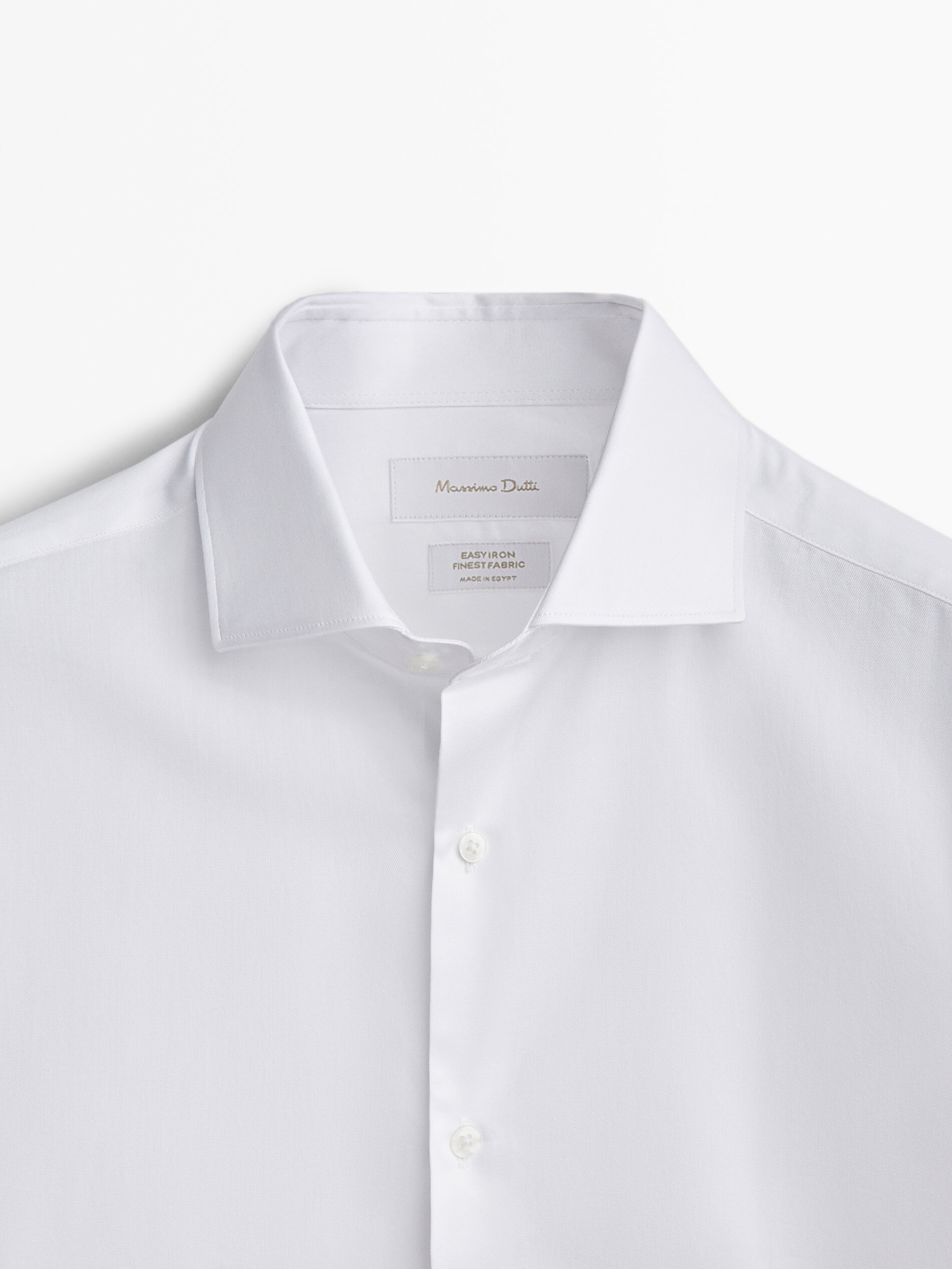 Slim fit twill overhemd met dubbele boord - Massimo Dutti