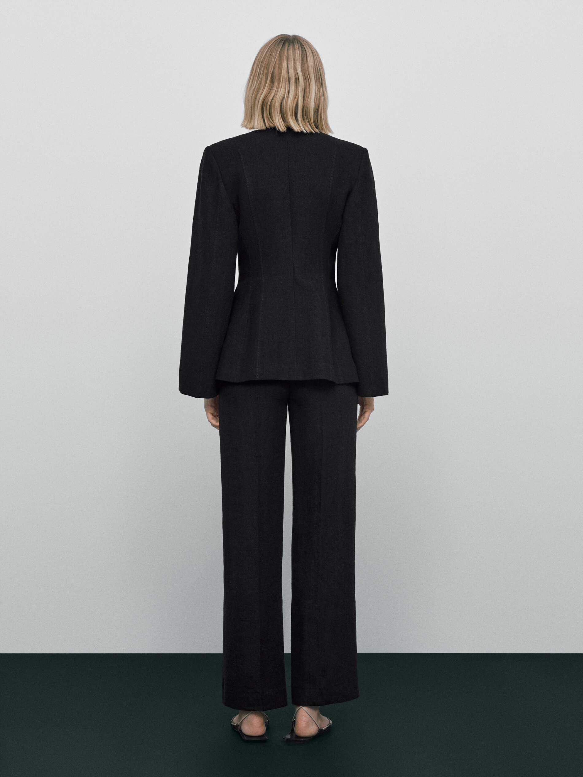 Massimo Dutti Linen Suit Trousers With Seams - Limited Edition - Big ...