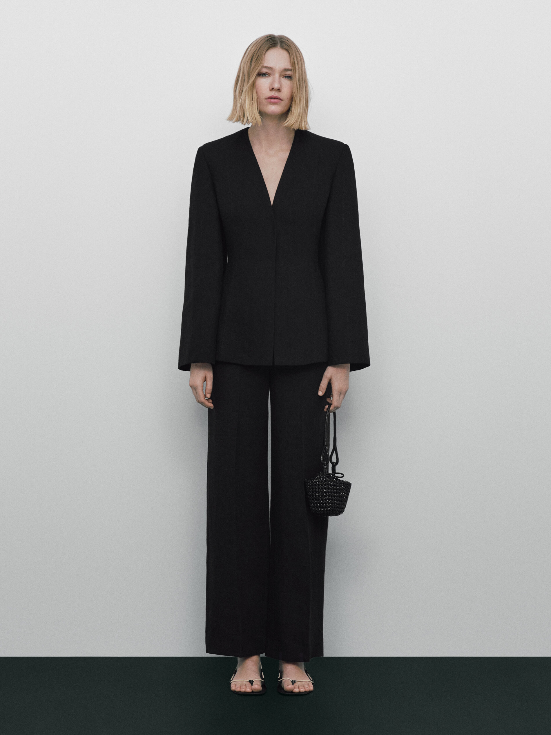 Massimo Dutti Linen Suit Trousers With Seams - Limited Edition - Big ...