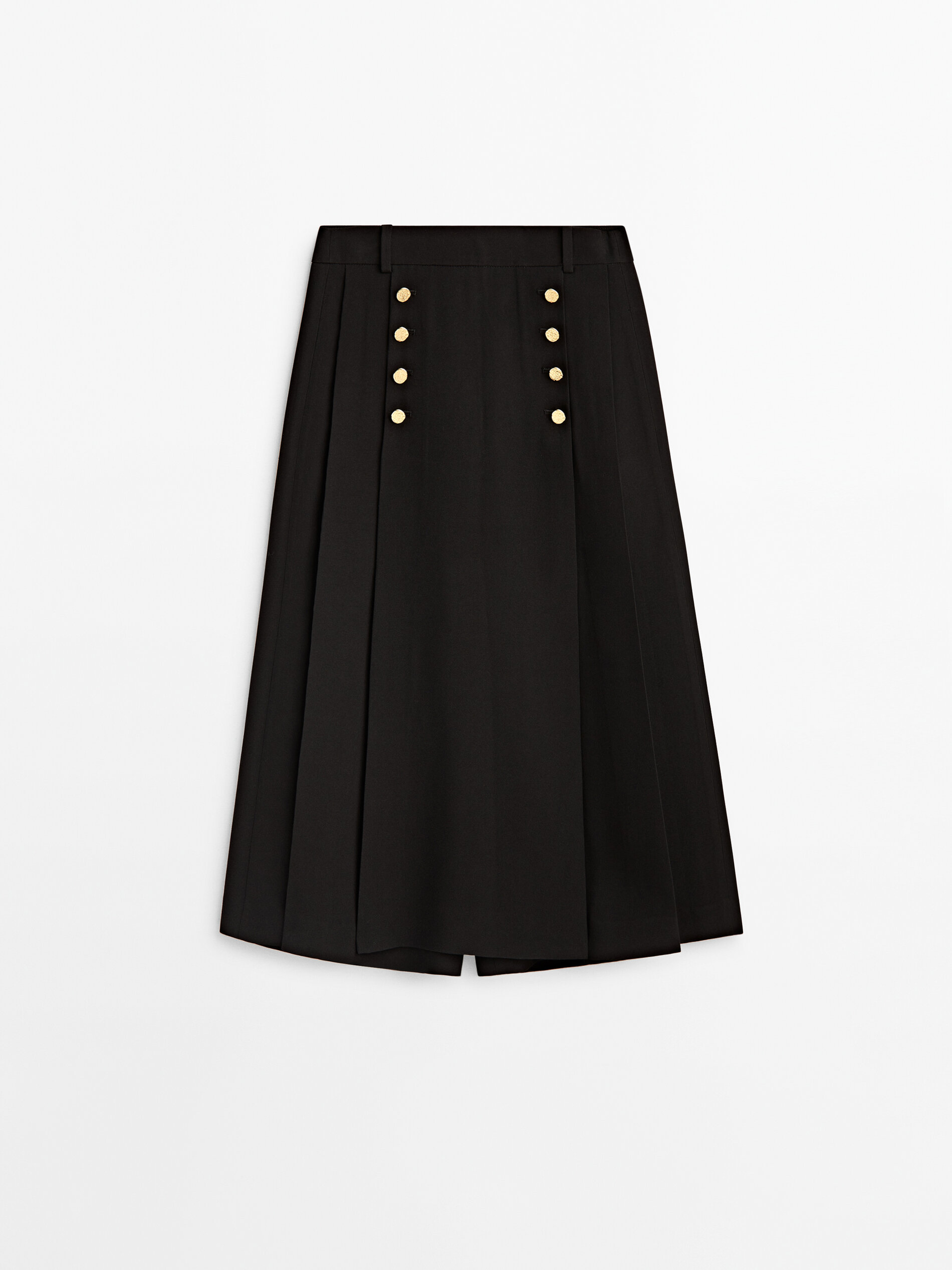 Massimo Dutti Long Skort With Golden Buttons - Big Apple Buddy