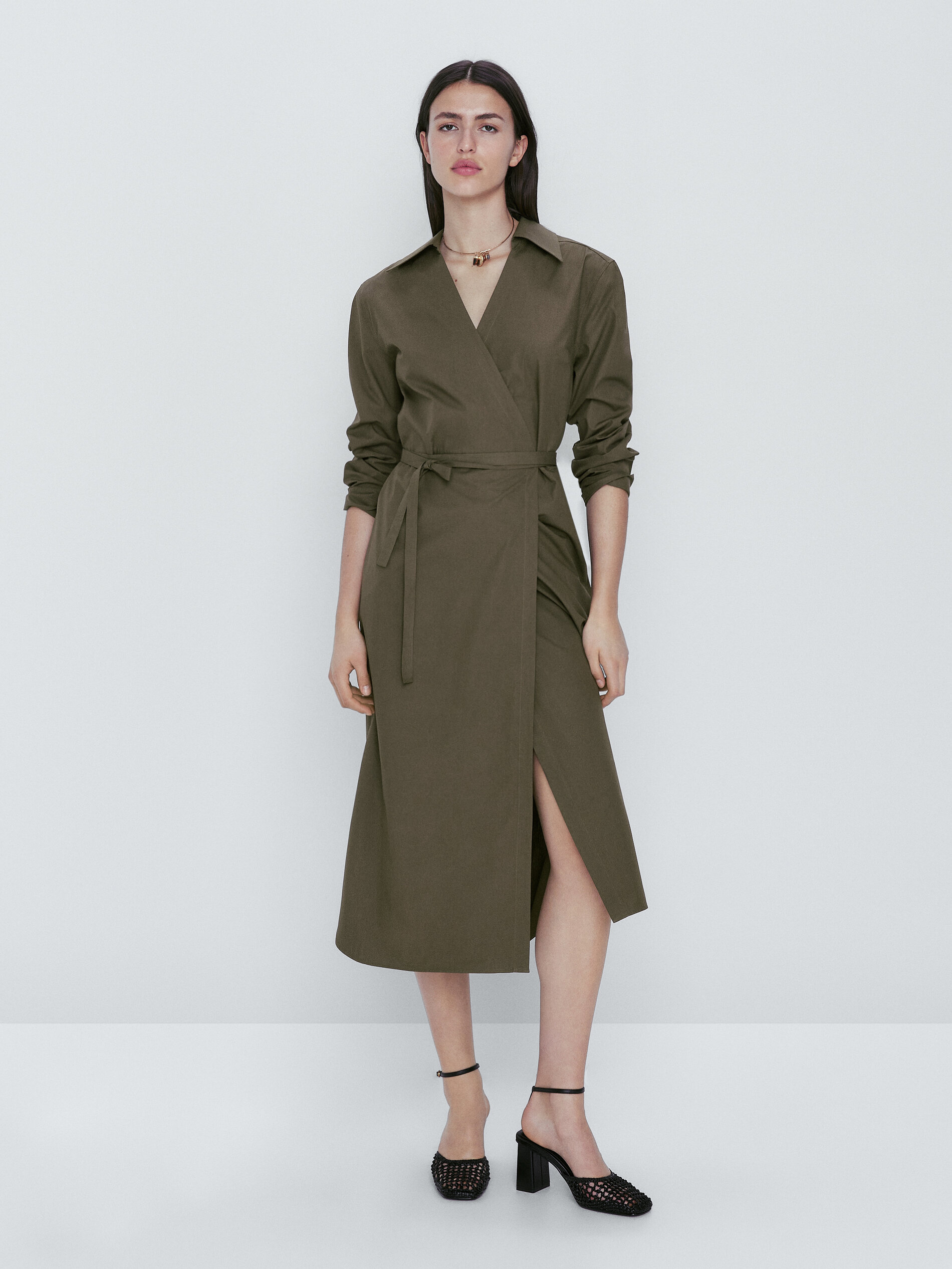 Massimo Dutti Poplin Wrap Dress - Big Apple Buddy