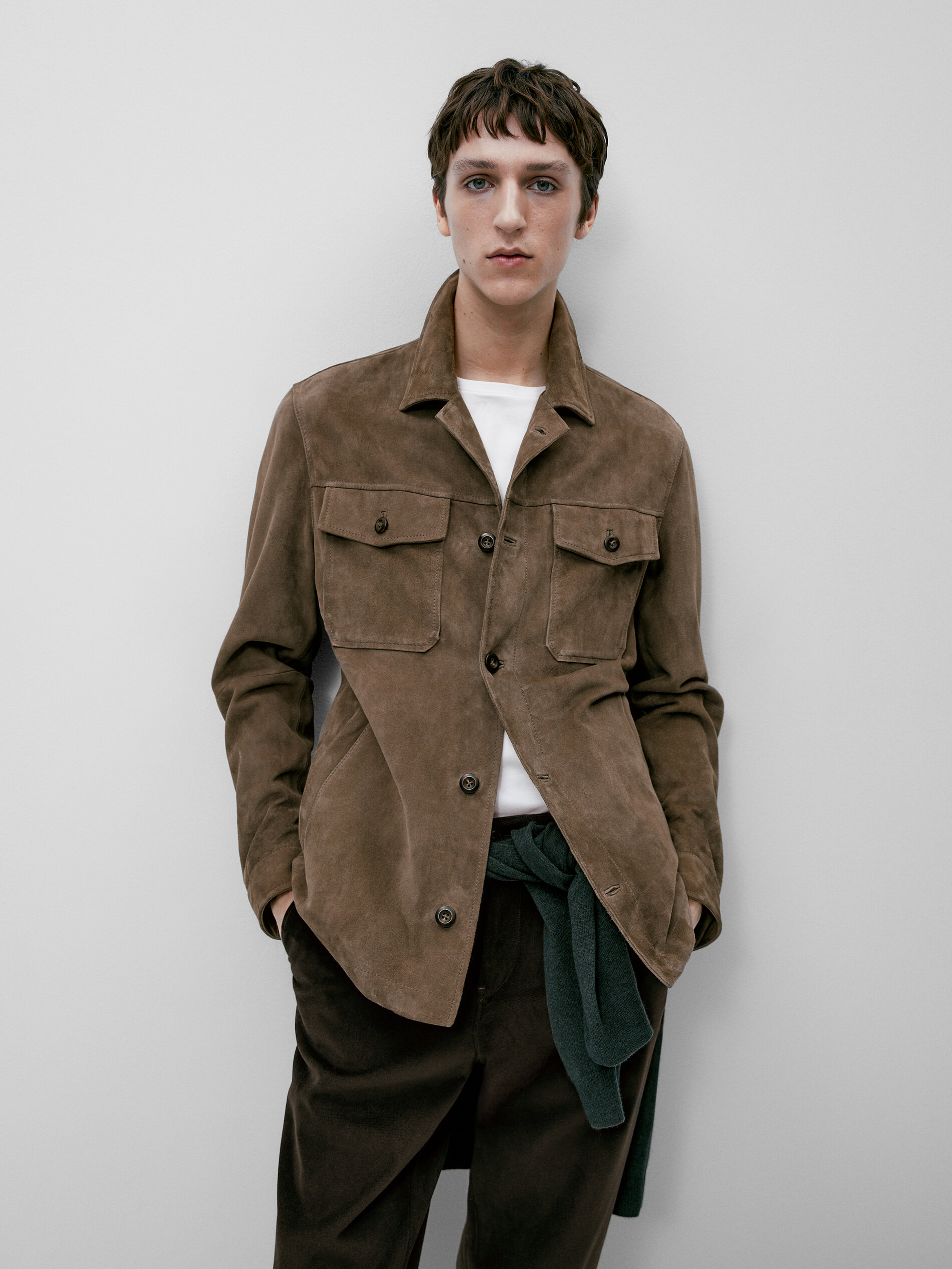 Massimo Dutti Suede Overshirt With Buttons - Big Apple Buddy