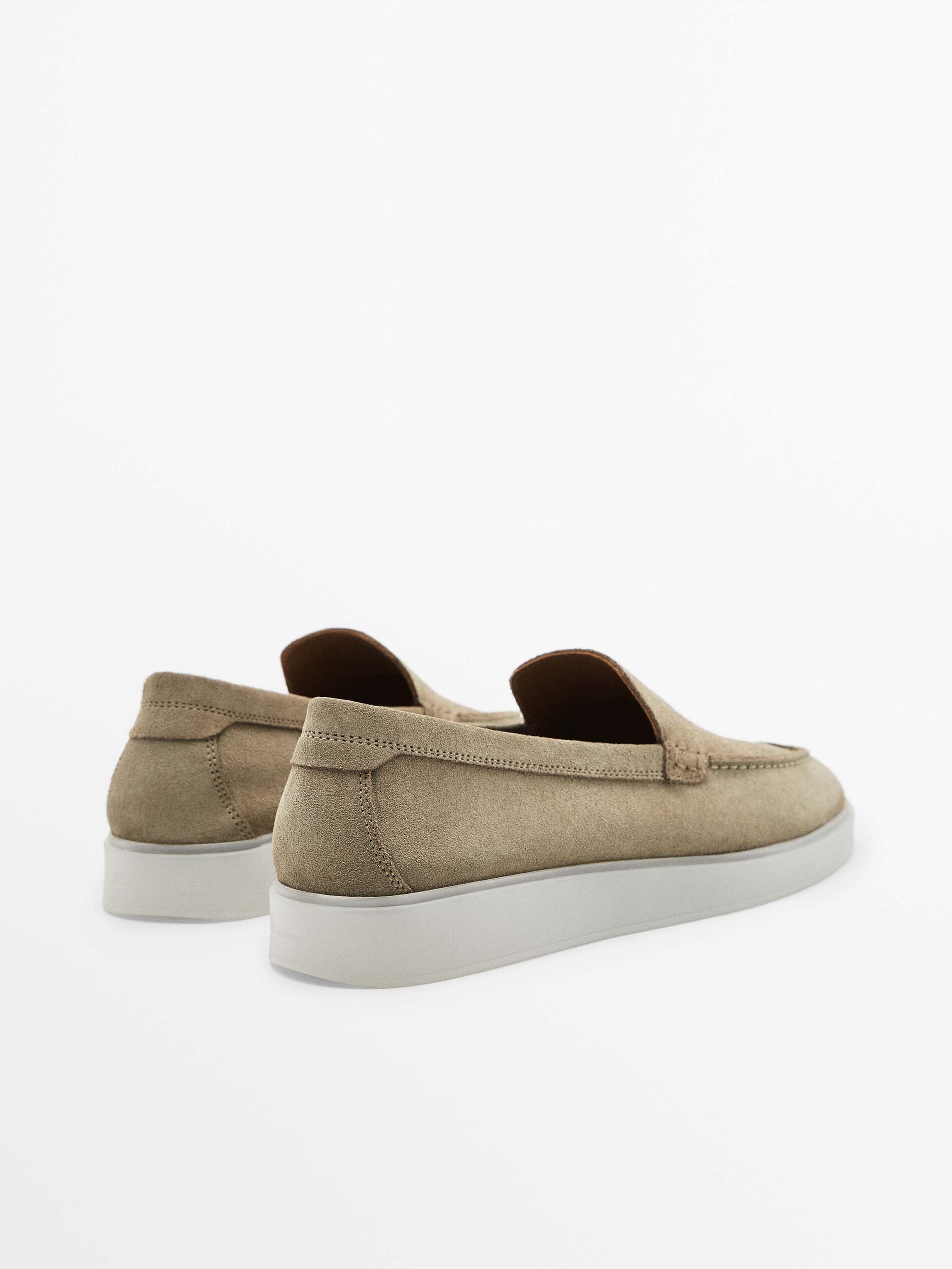 Massimo Dutti Sand Split Suede Translucent Loafers - Big Apple Buddy