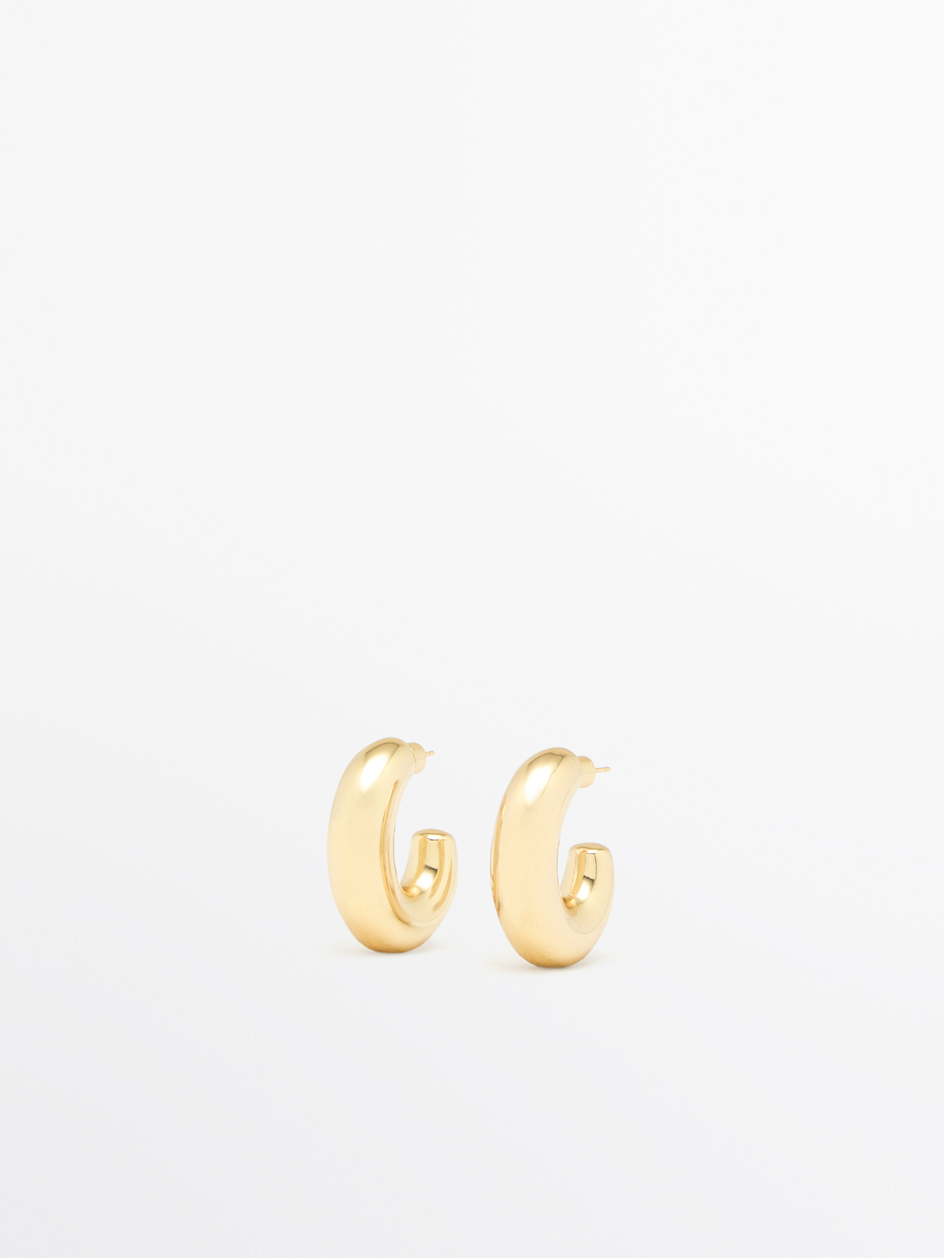 Curved hoop earrings · Golden · Accessories | Massimo Dutti
