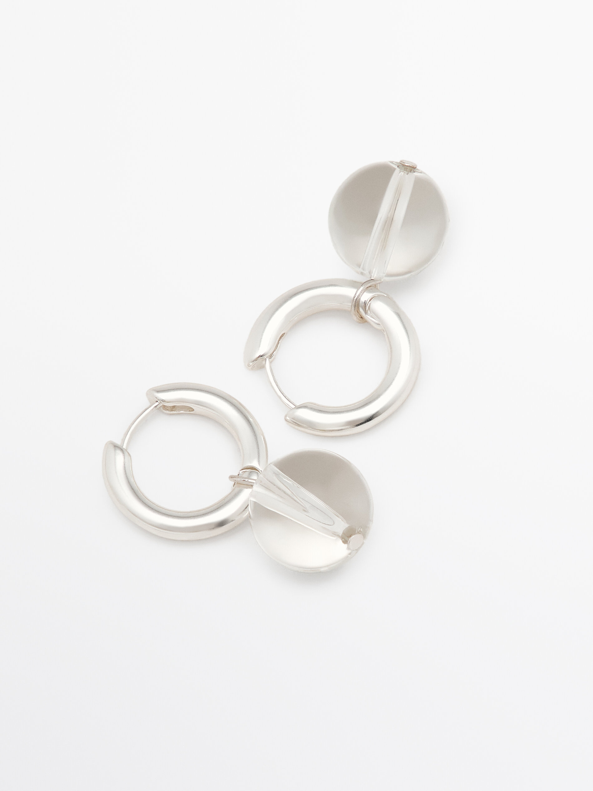 Náušnice s detailem křišťálových kuliček · Stříbrná · Accessories ...