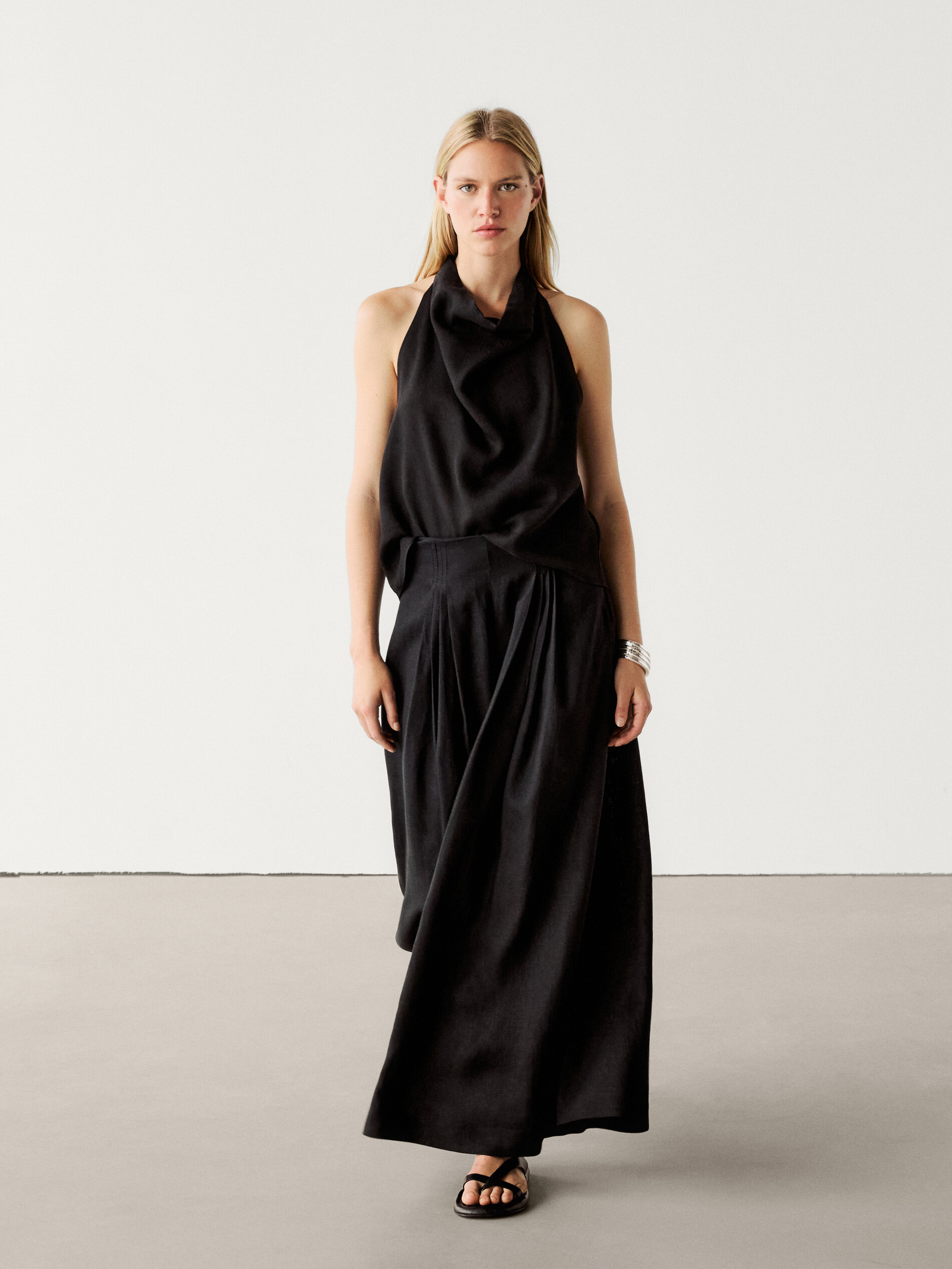 Wide leg trousers for women - Massimo Dutti