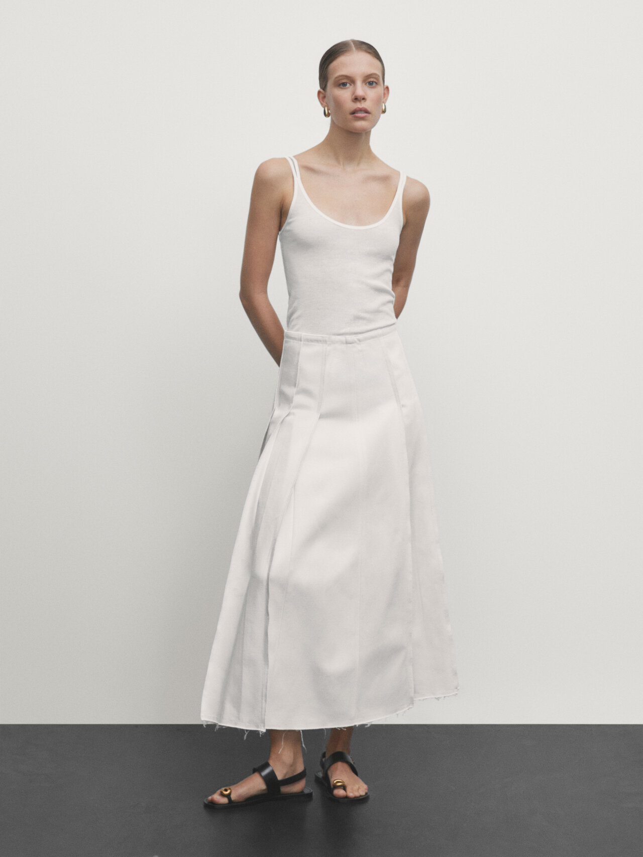 Women's white T-shirts - Massimo Dutti