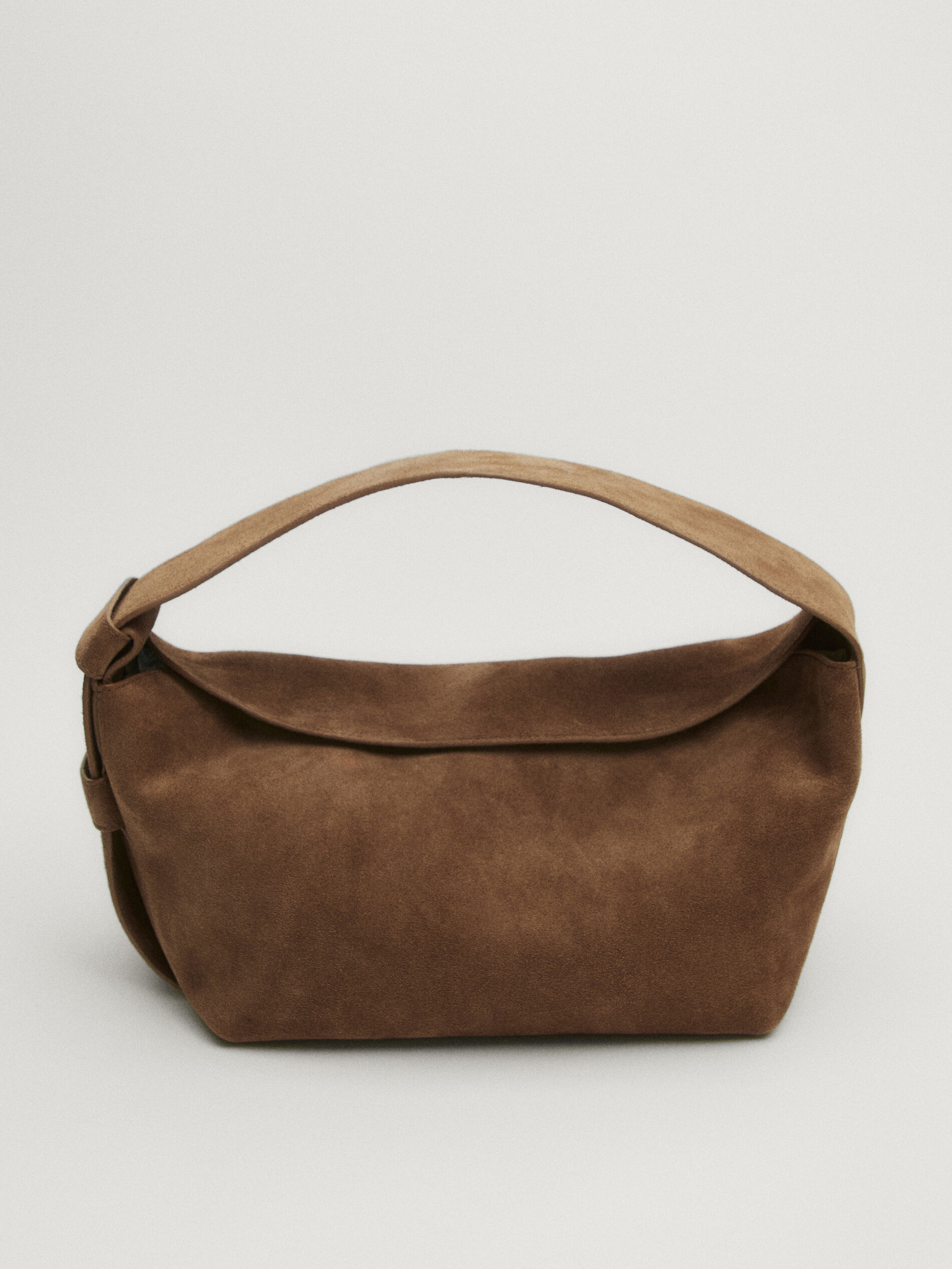 Split suede leather shoulder bag - Massimo Dutti United States