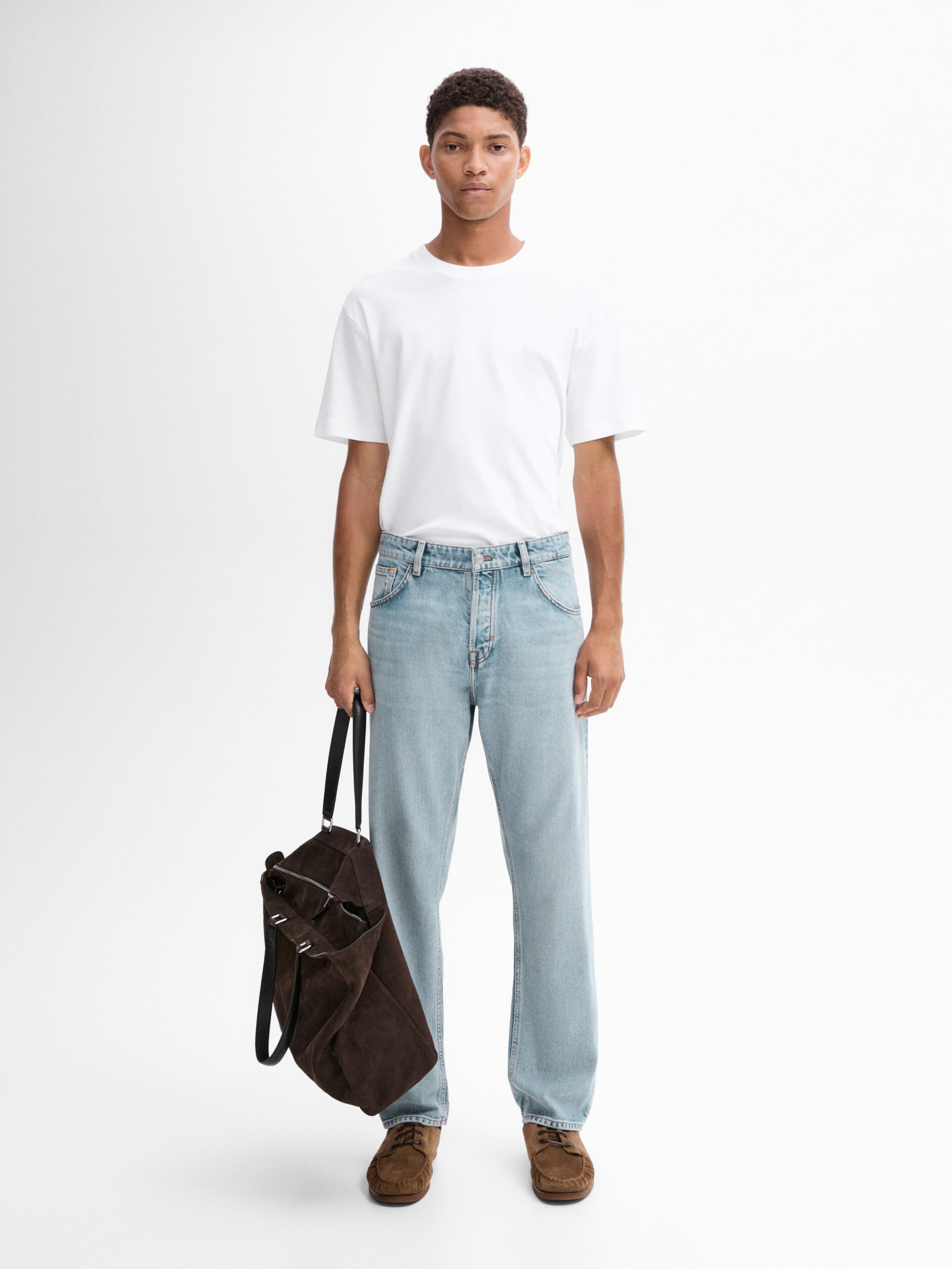 Straight-leg heavy wash jeans - Massimo Dutti Thailand