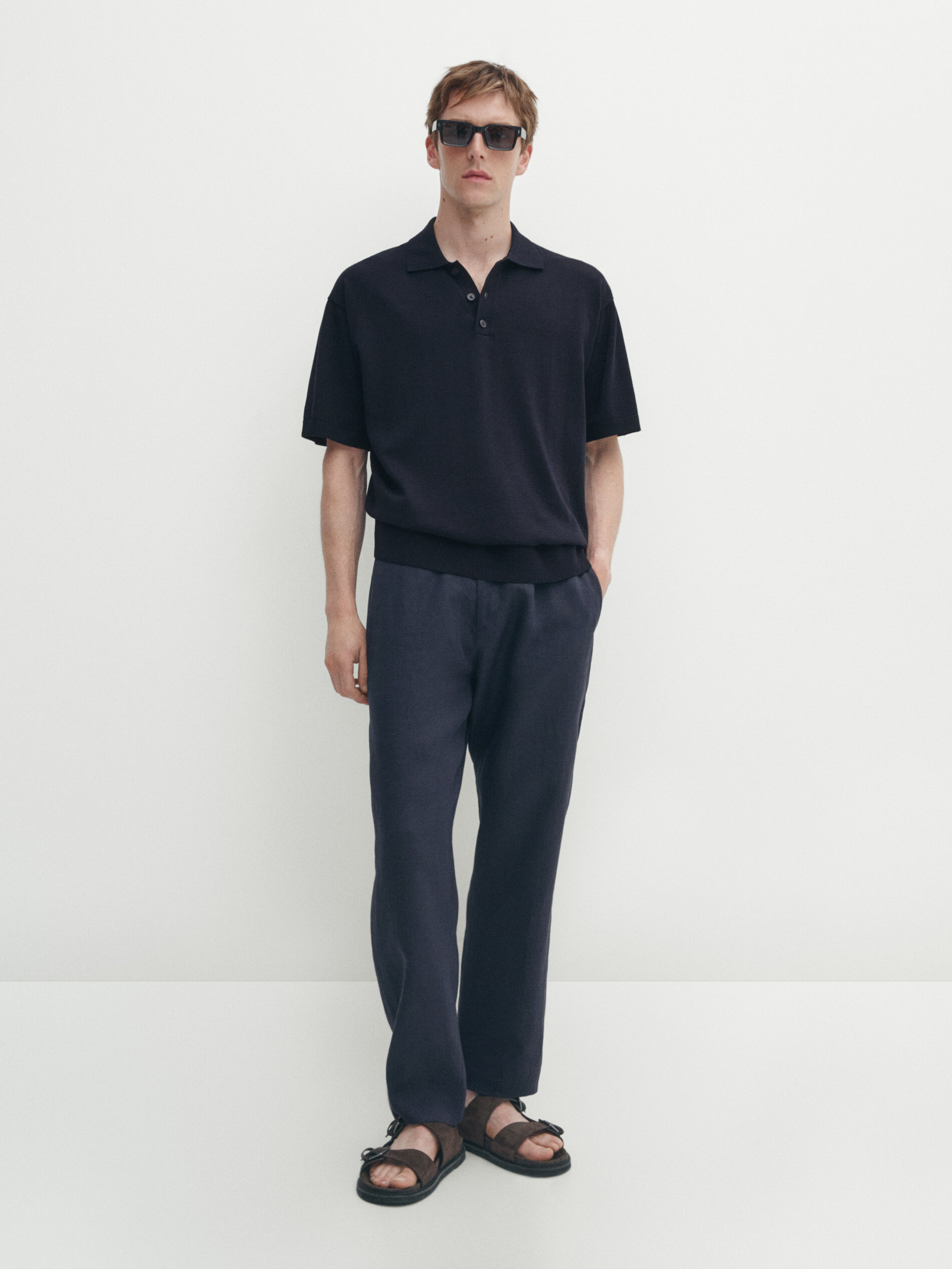 Kısa kollu triko polo t-shirt - Massimo Dutti Türkiye