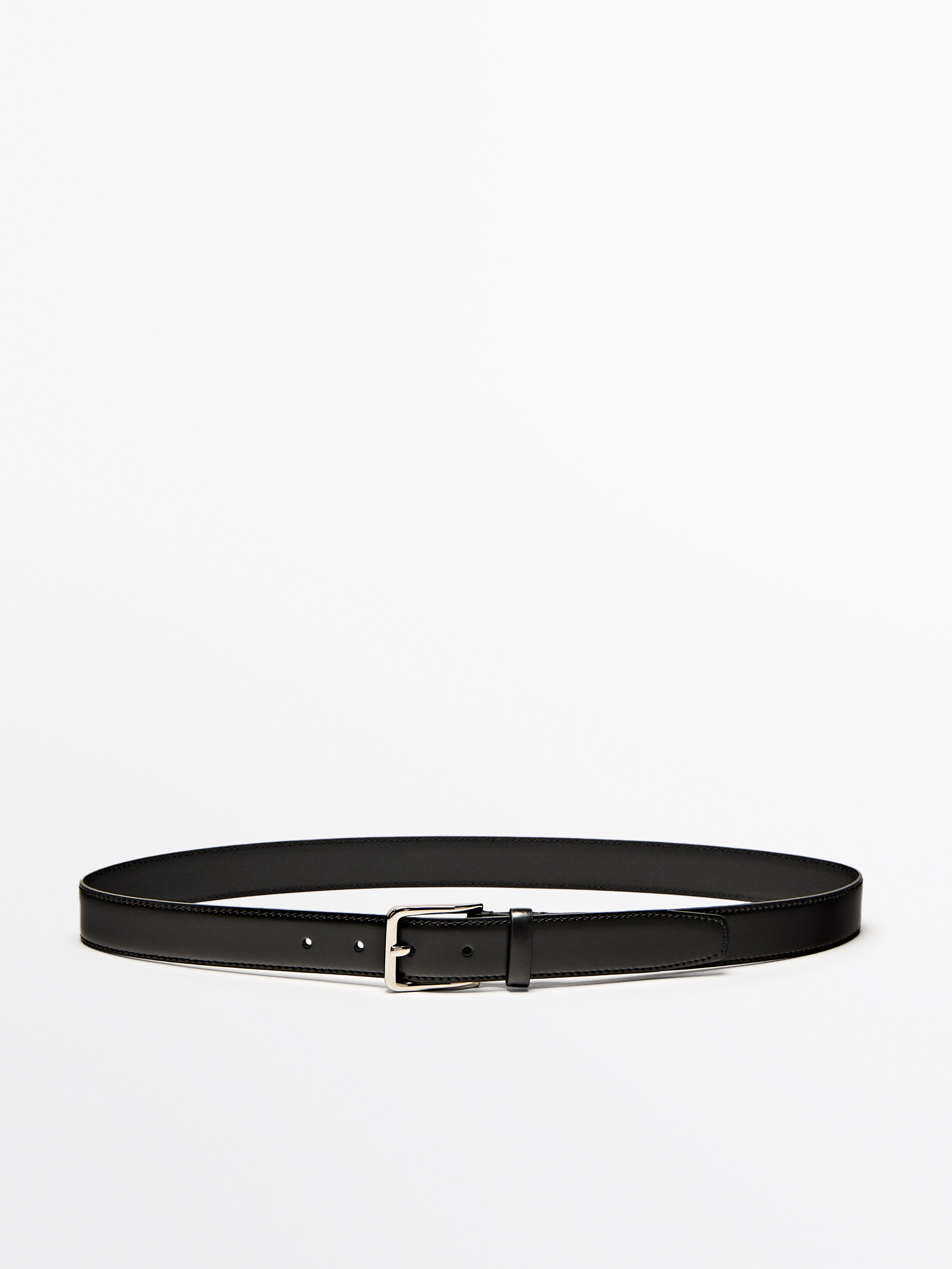 Cintura in pelle con impuntura - Massimo Dutti Schweiz