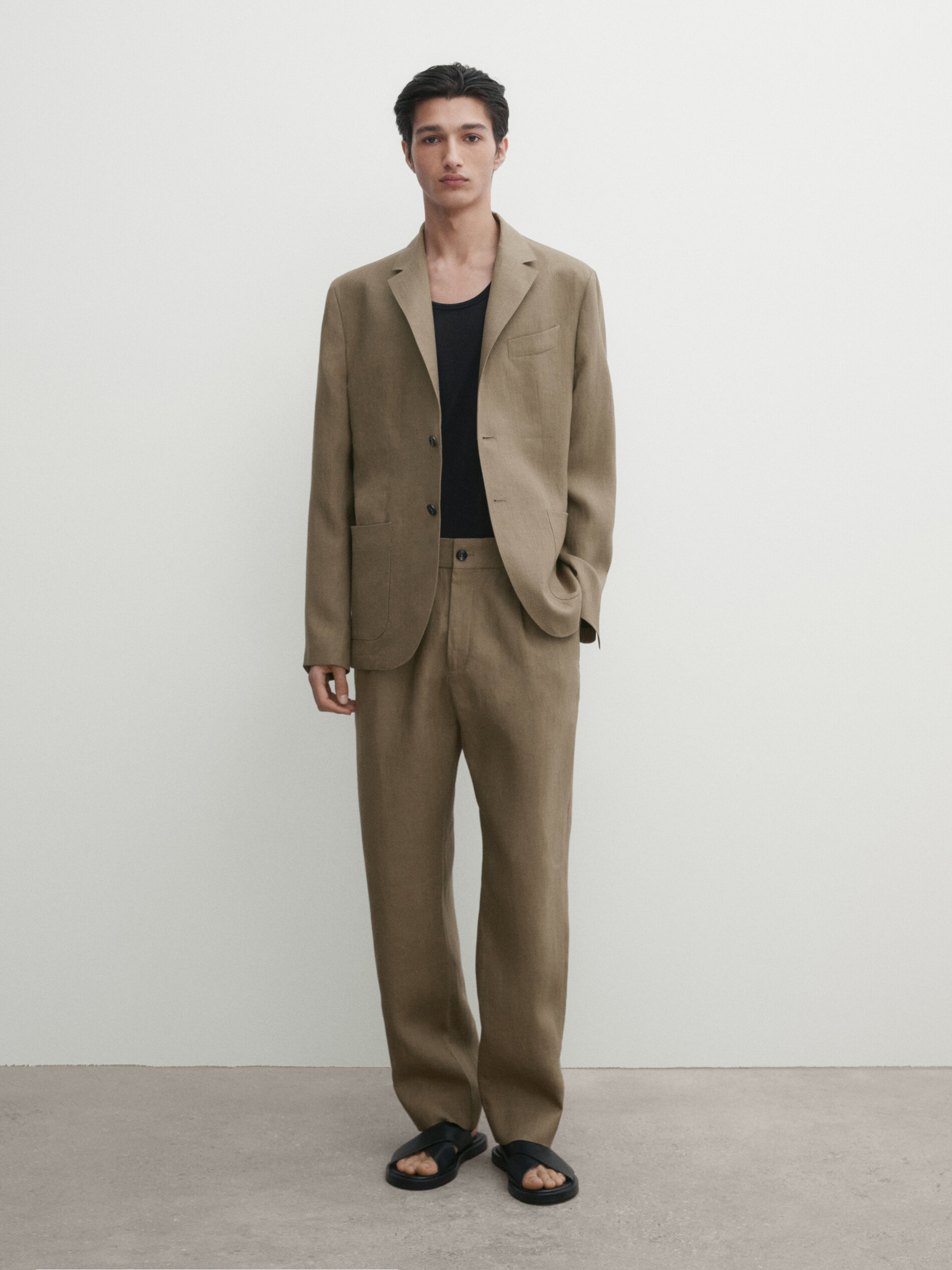 Americana 100% lino conjunto - Massimo Dutti