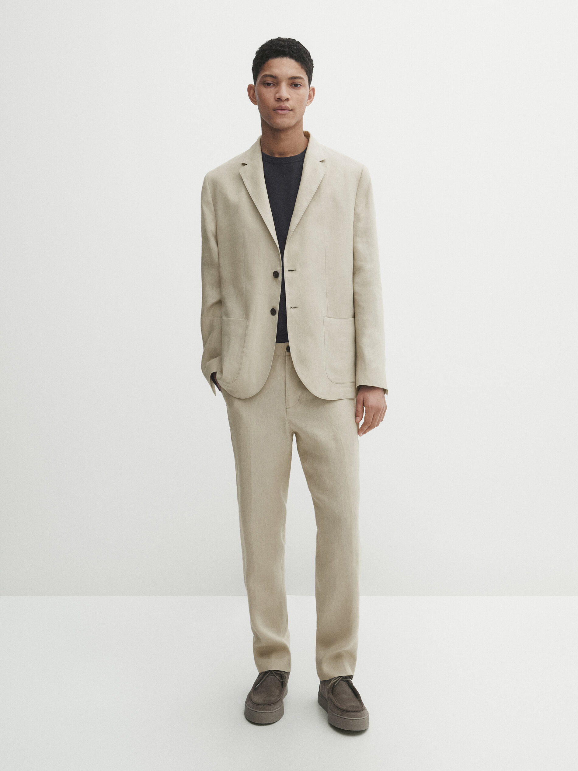 Americana traje 100% lino - Massimo Dutti España