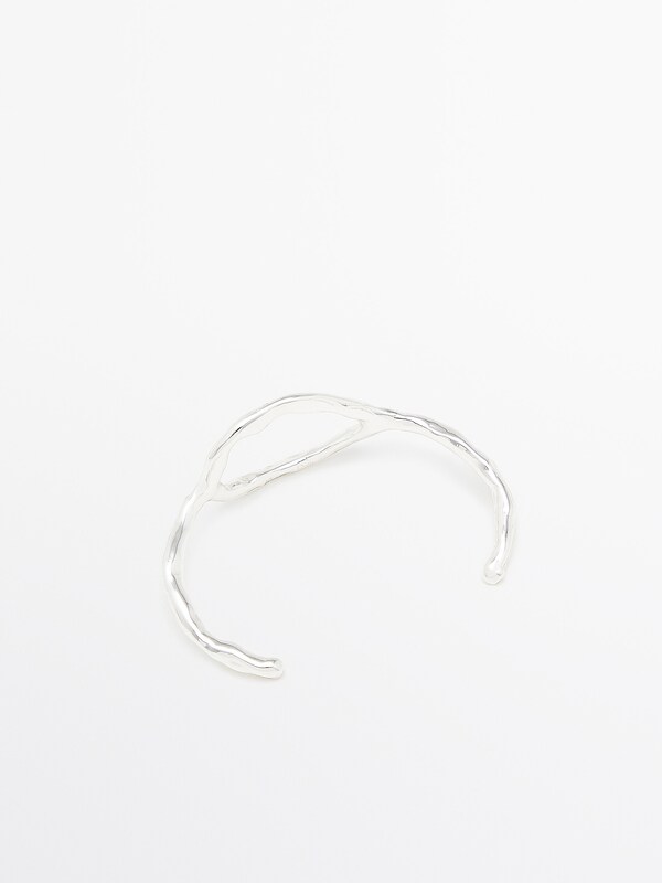 Pulsera Abierta Detalle Textura · Plata · Accesorios Massimo Dutti
