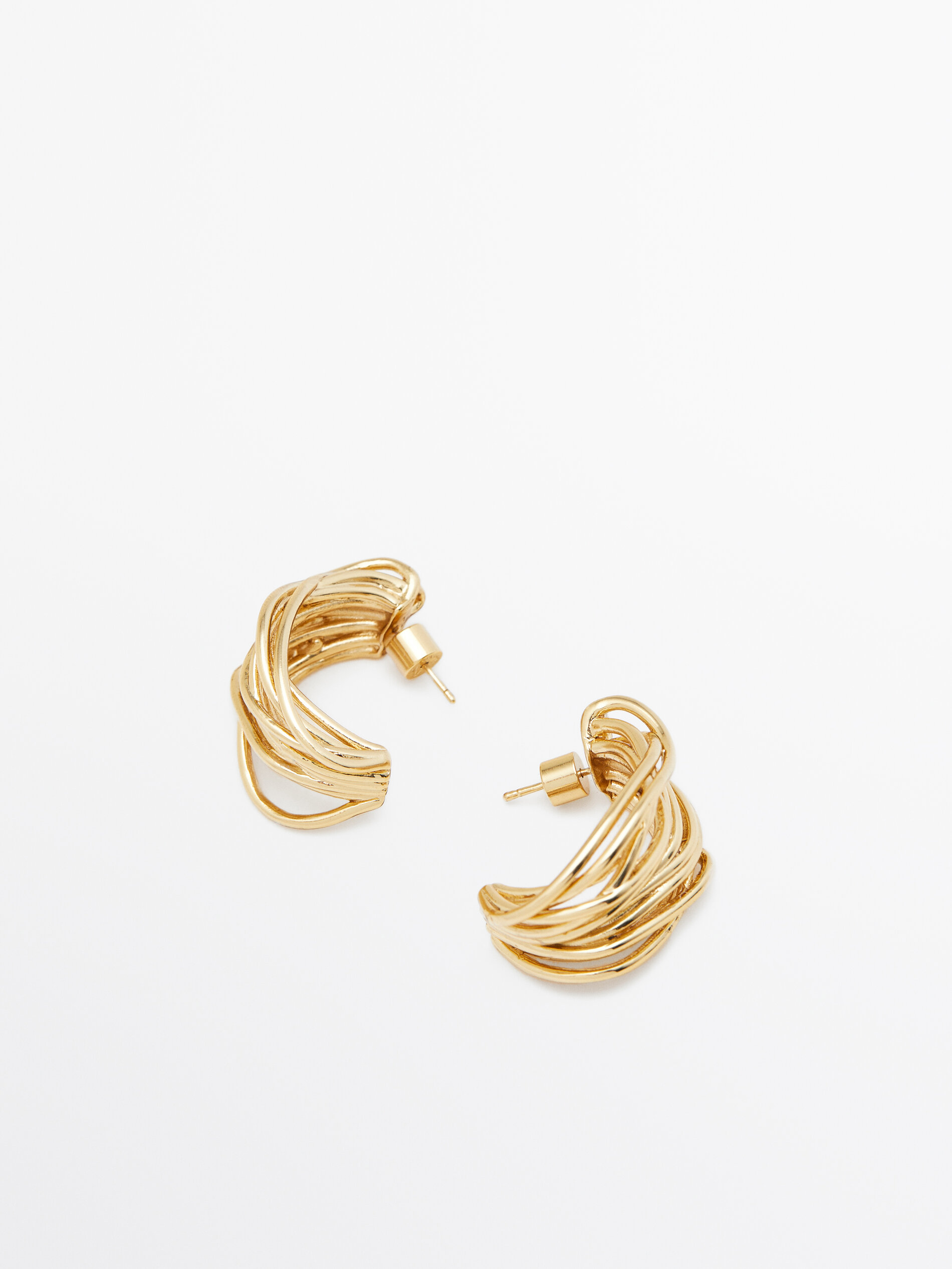 Средноголеми обеци от текстурирана тел · Orange · Accessories | Massimo ...