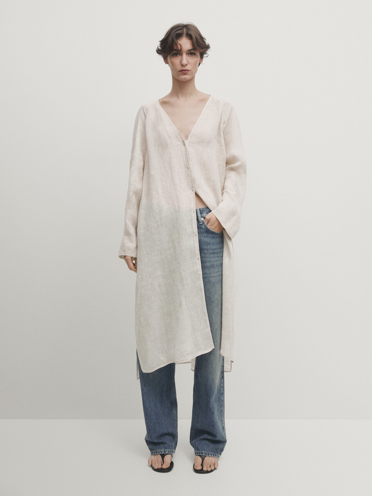 Linen dresses - Massimo Dutti
