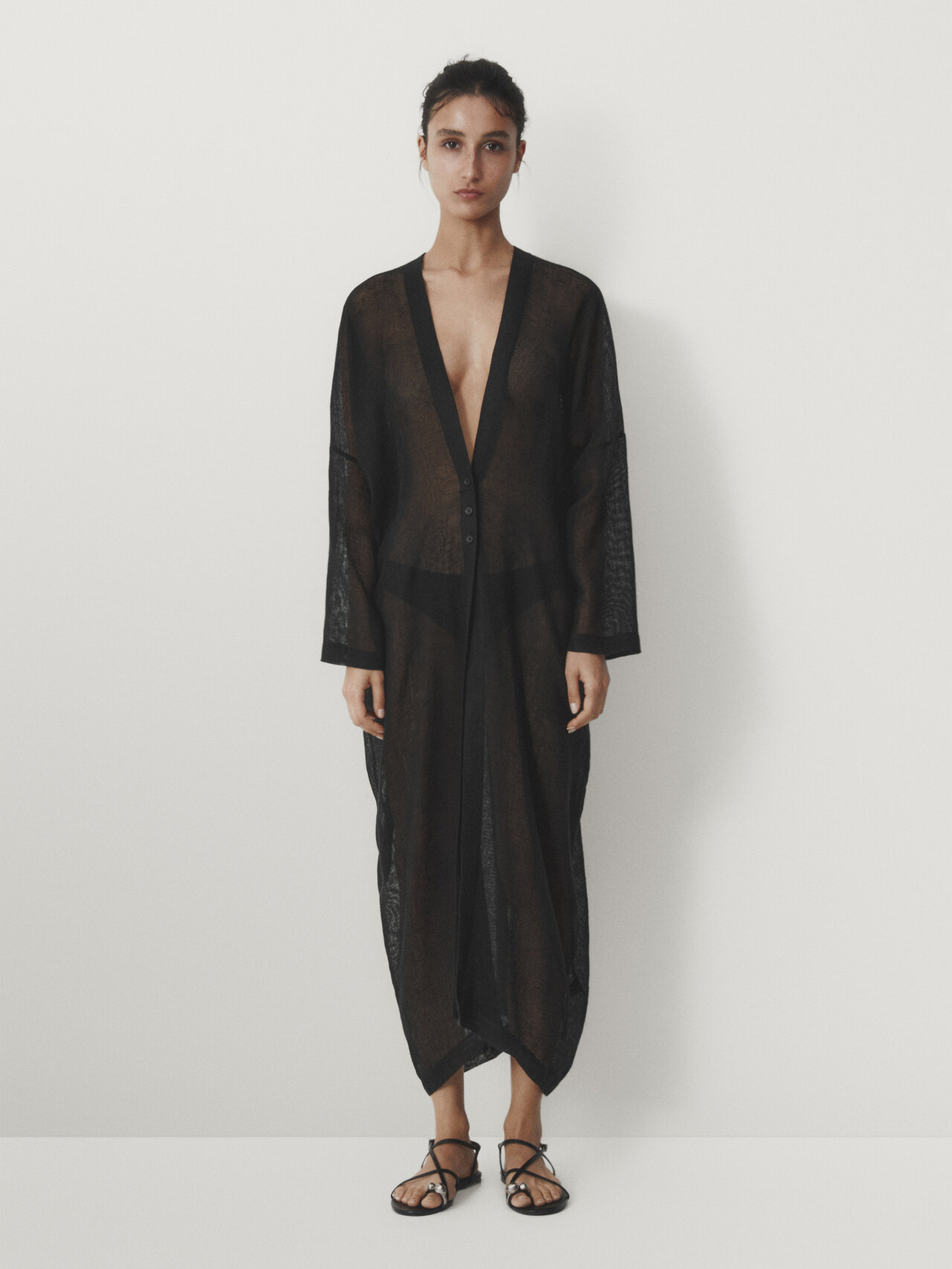 Linen dresses - Massimo Dutti