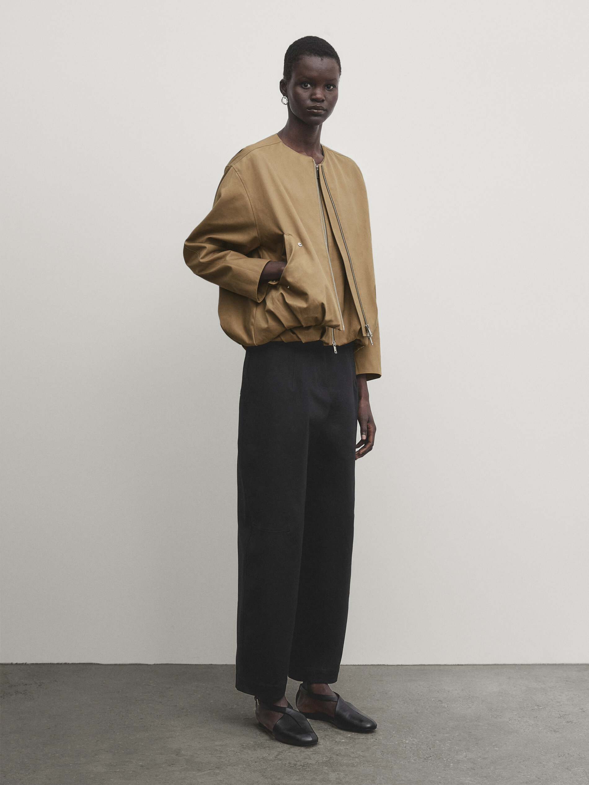 Voluminous jacket with snap buttons - Massimo Dutti 한국