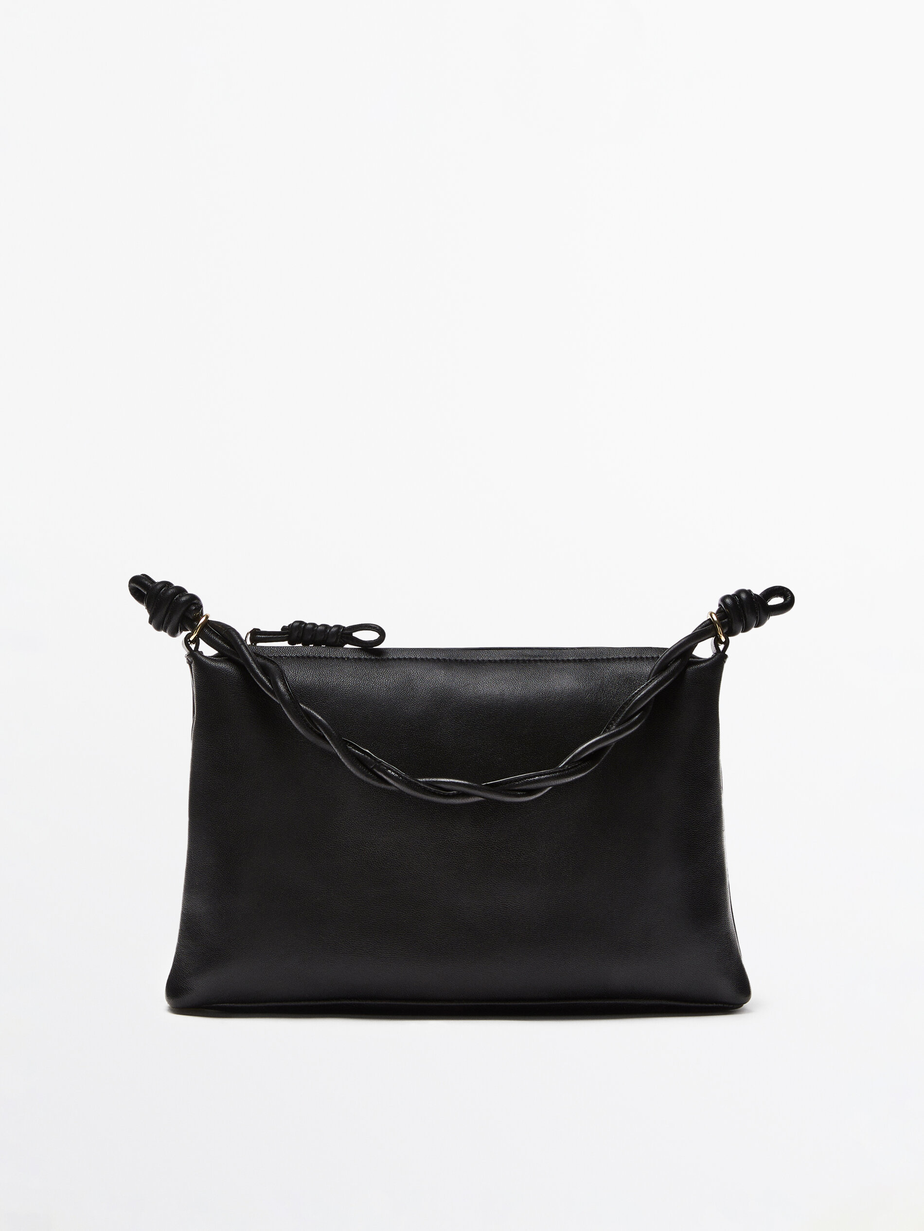 Massimo Dutti Mini Nappa Leather Shoulder Bag With Plaited Strap - Big ...