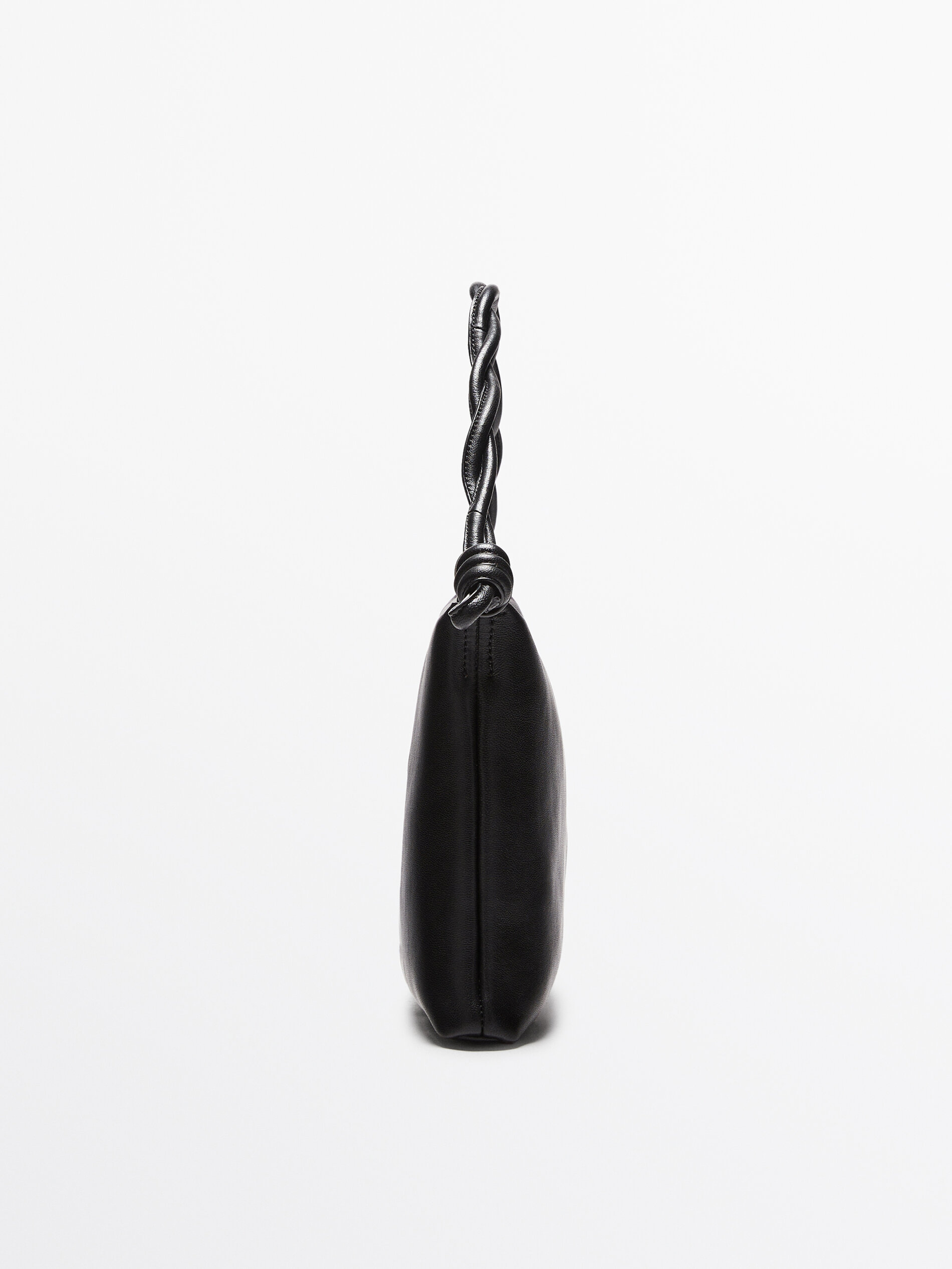 Massimo Dutti Mini Nappa Leather Shoulder Bag With Plaited Strap - Big ...