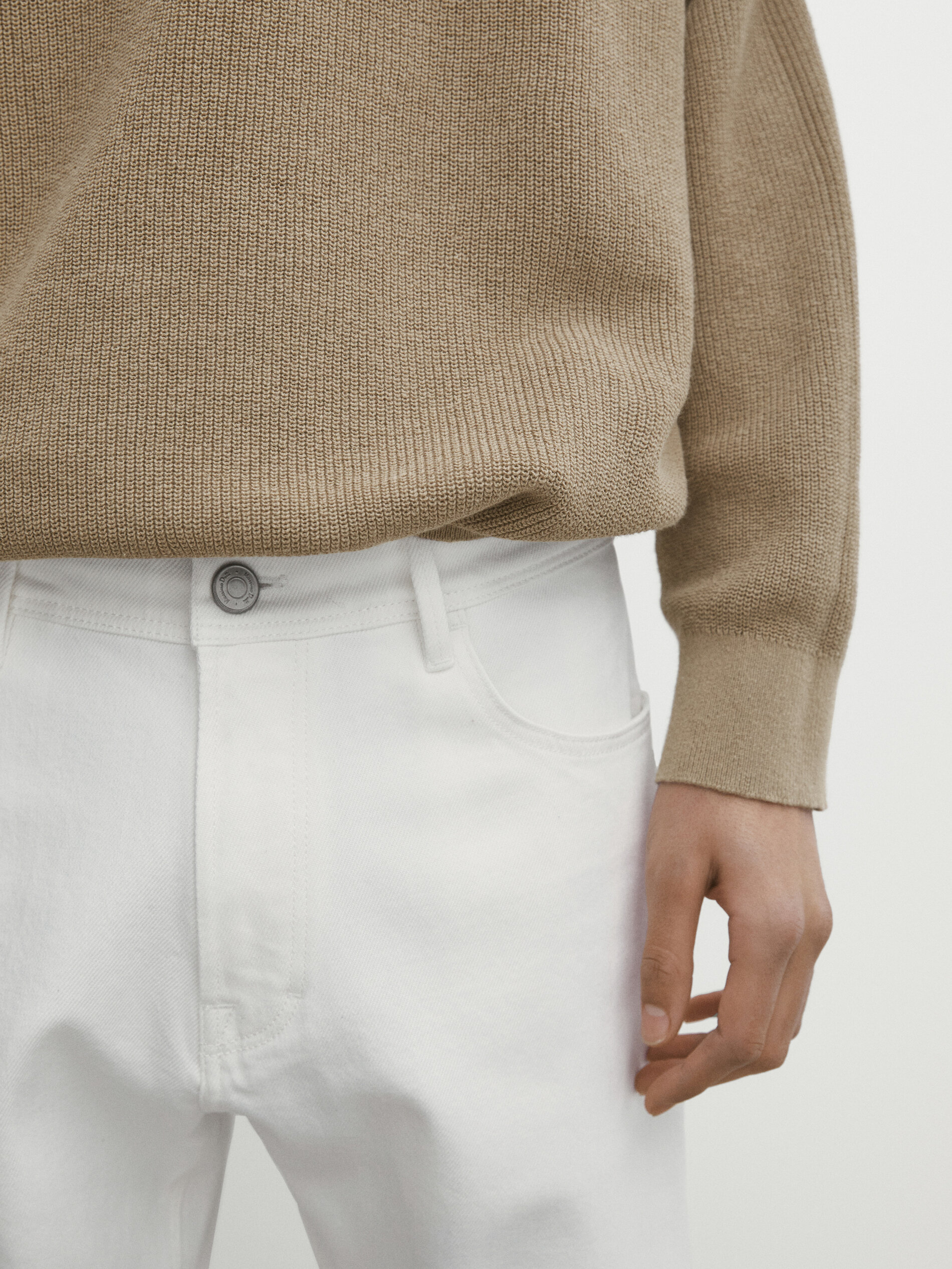 Slim fit jeans · Ivory · Dressy | Massimo Dutti