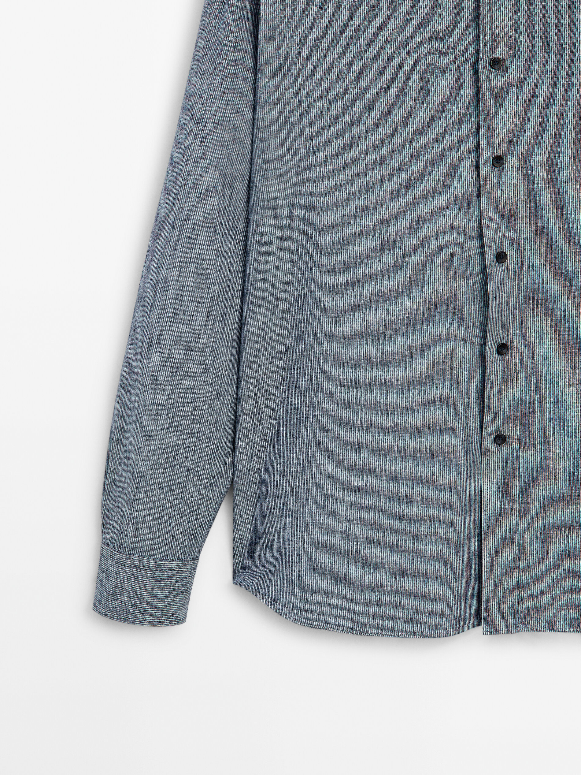 Mugava lõike, lina- ja puuvillasisaldusega teksasärk · Mariinsinine ...