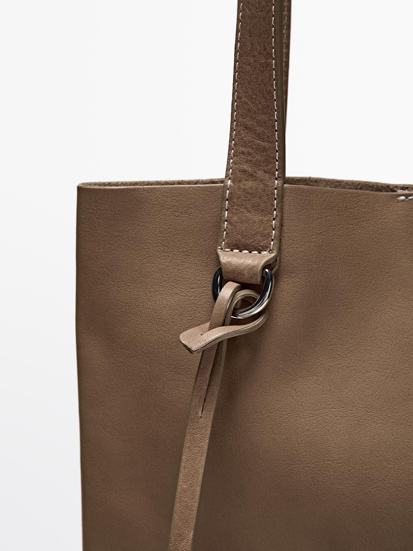 Tote-Bag aus Nappaleder · Beige · Accessoires | Massimo Dutti
