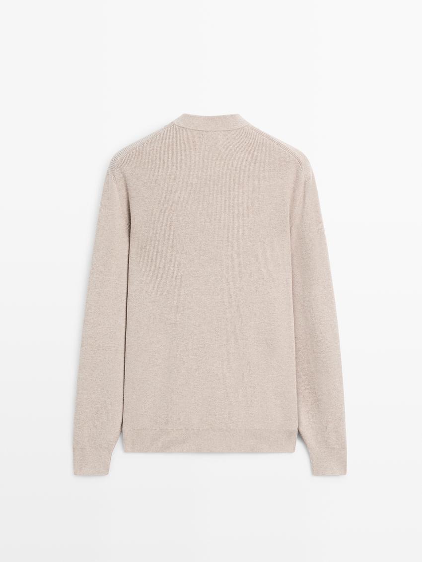 Jersey punto mouline 100% algodón · Beige · Jerséis | Massimo Dutti