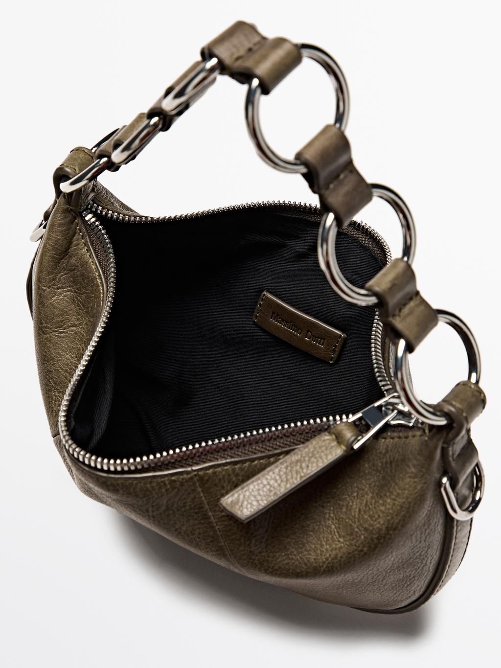 Nappa leather mini bag · Khaki · Bagsâ Andâ Backpacks | Massimo Dutti