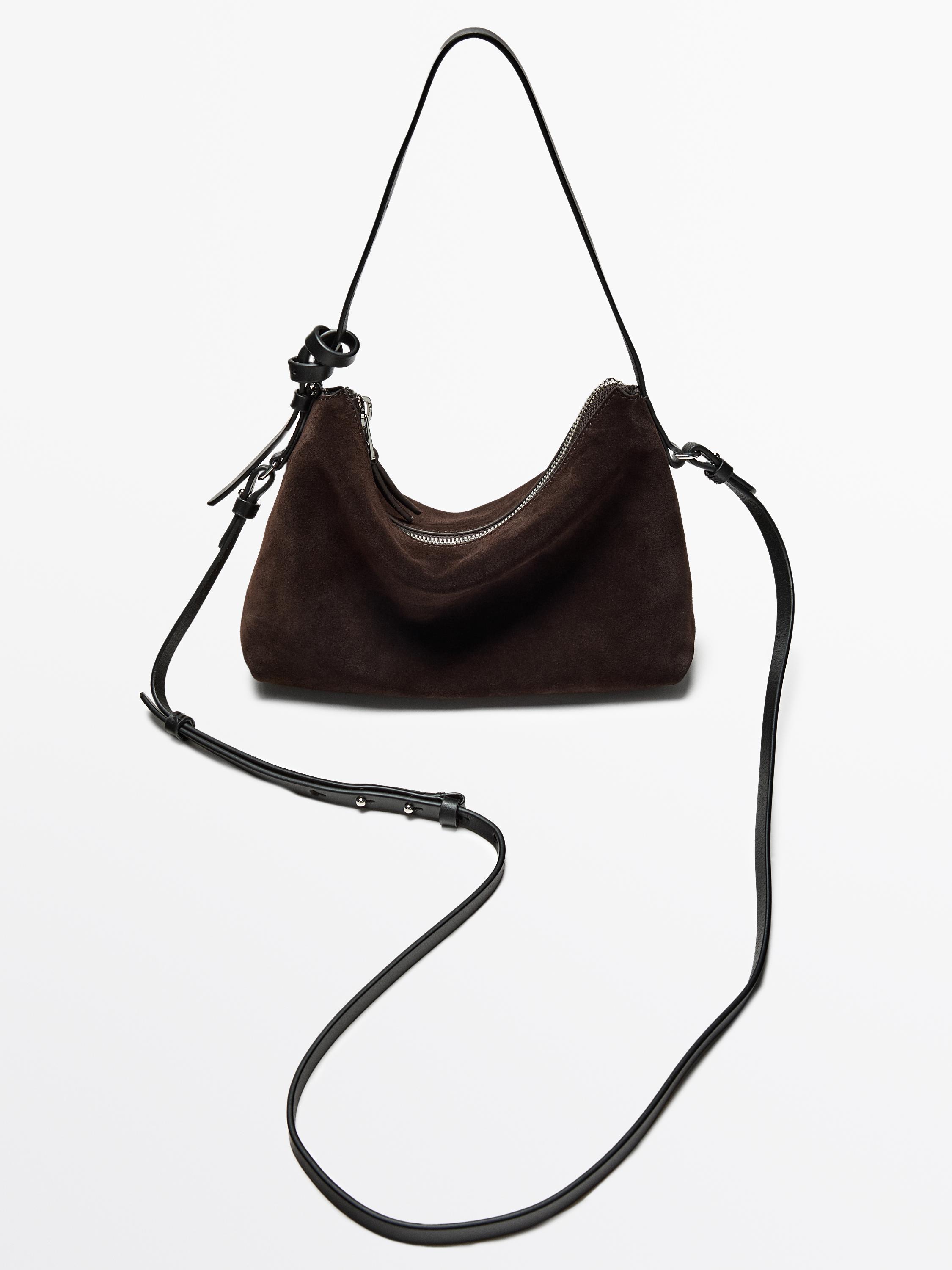 Small split suede leather bag · Brown · Bagsâ Andâ Backpacks | Massimo ...