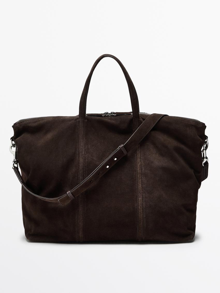Nappa leather travel bag · Brown · Accessories | Massimo Dutti