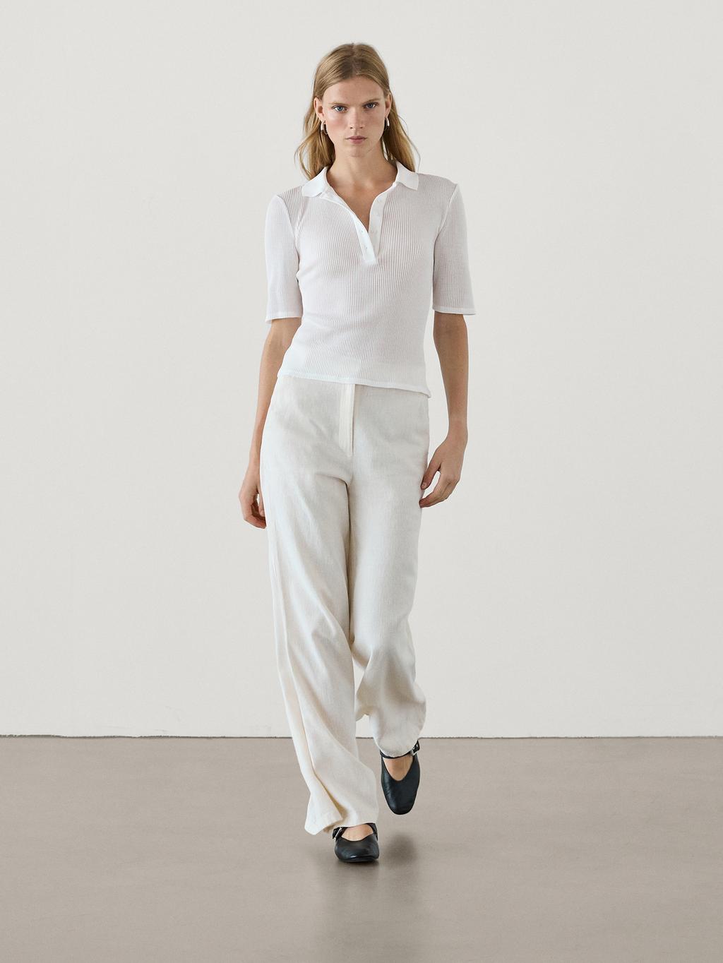 Women's white T-shirts - Massimo Dutti