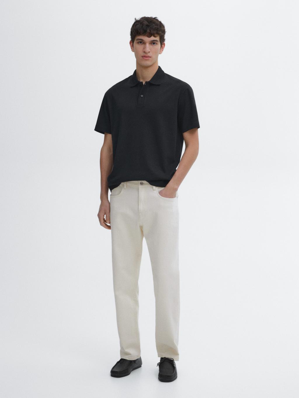 Polos color negro para hombre - Massimo Dutti - PE
