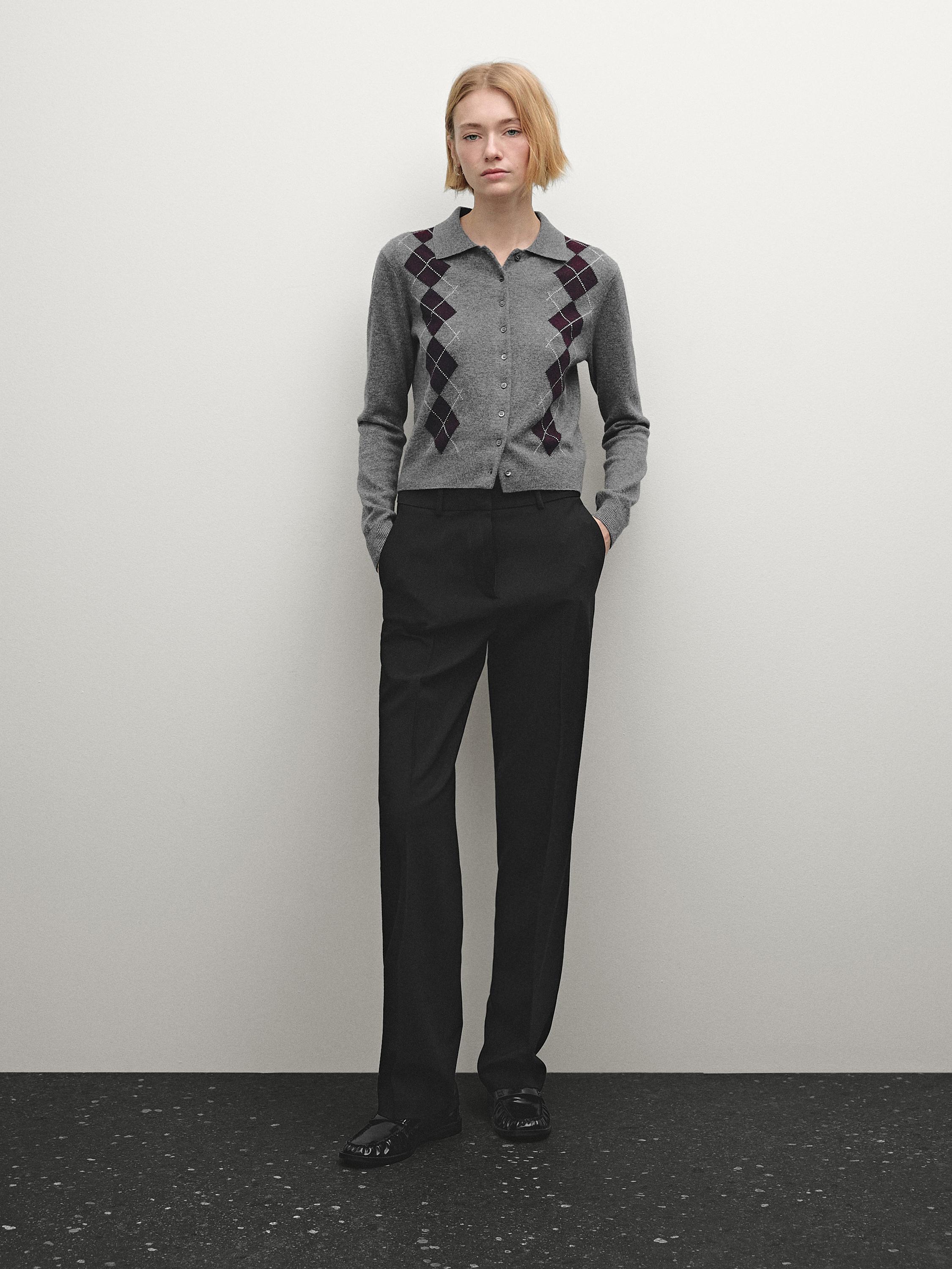 Straight leg trousers with belt loops · Schwarz · Abendgarderobe ...