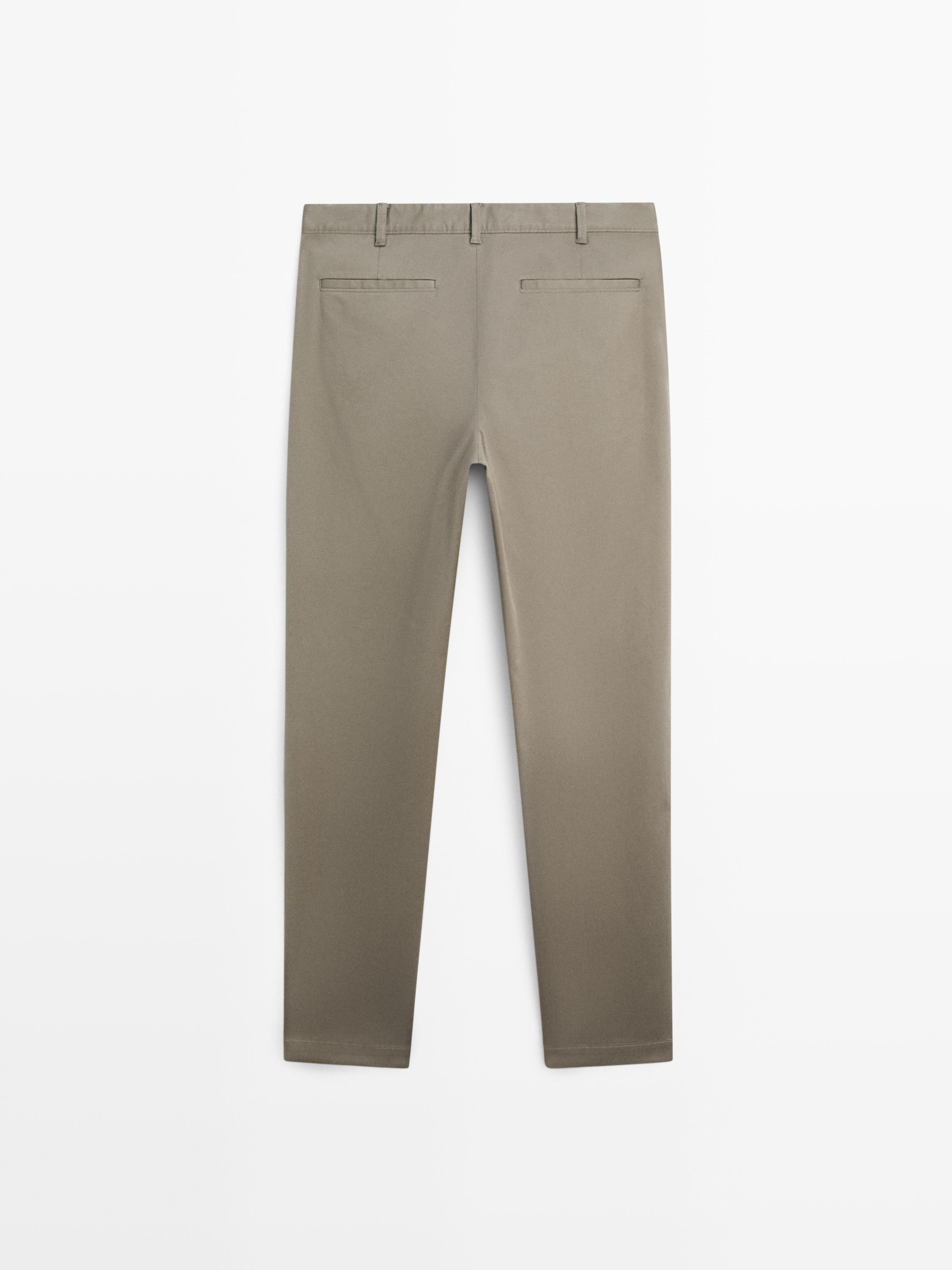 Pantalón slim fit mezcla algodón · Verde, Azul Marino, Beige, Gris ...