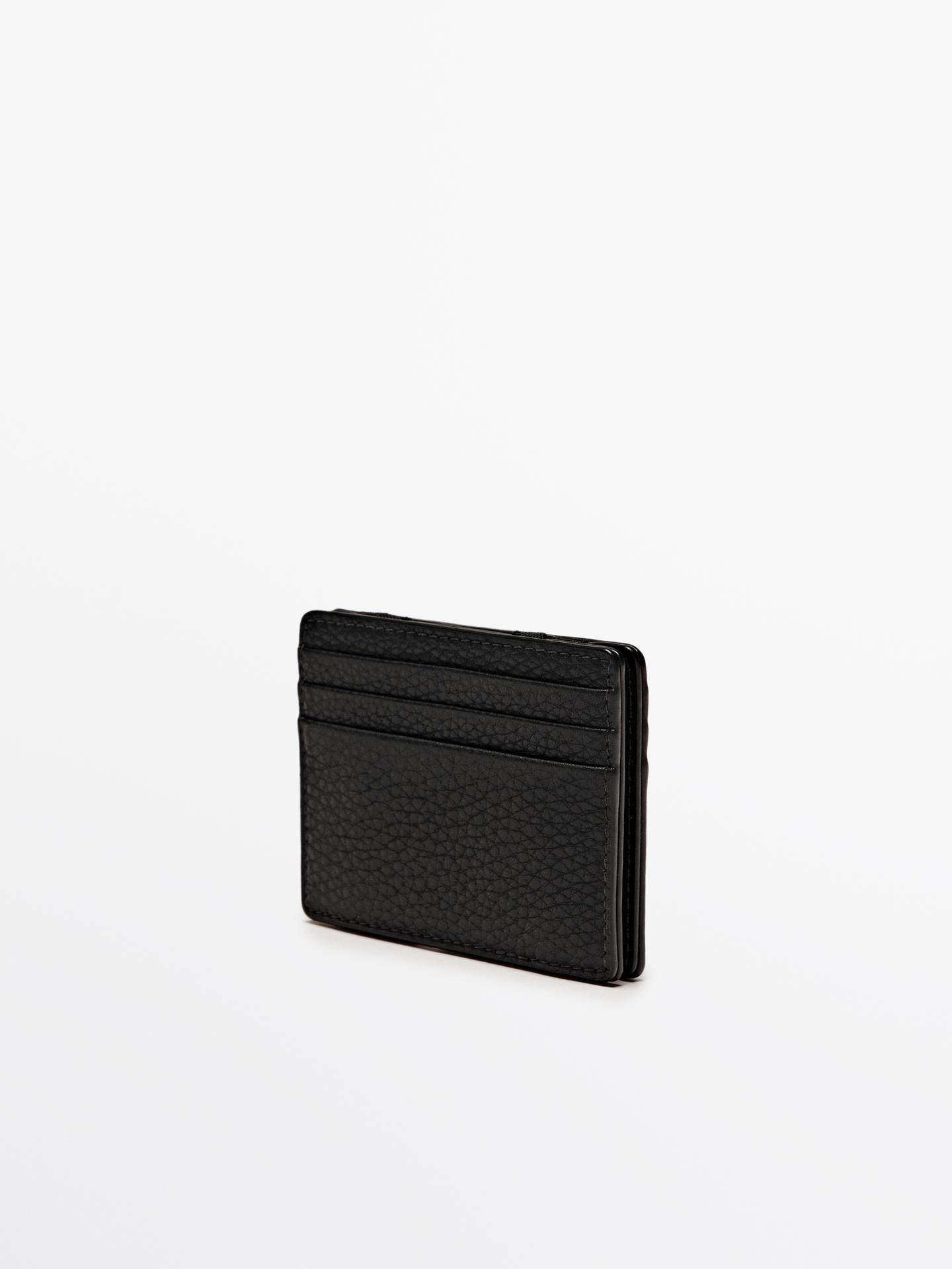 Cartera Piel Napa · Negro · Accesorios Massimo Dutti