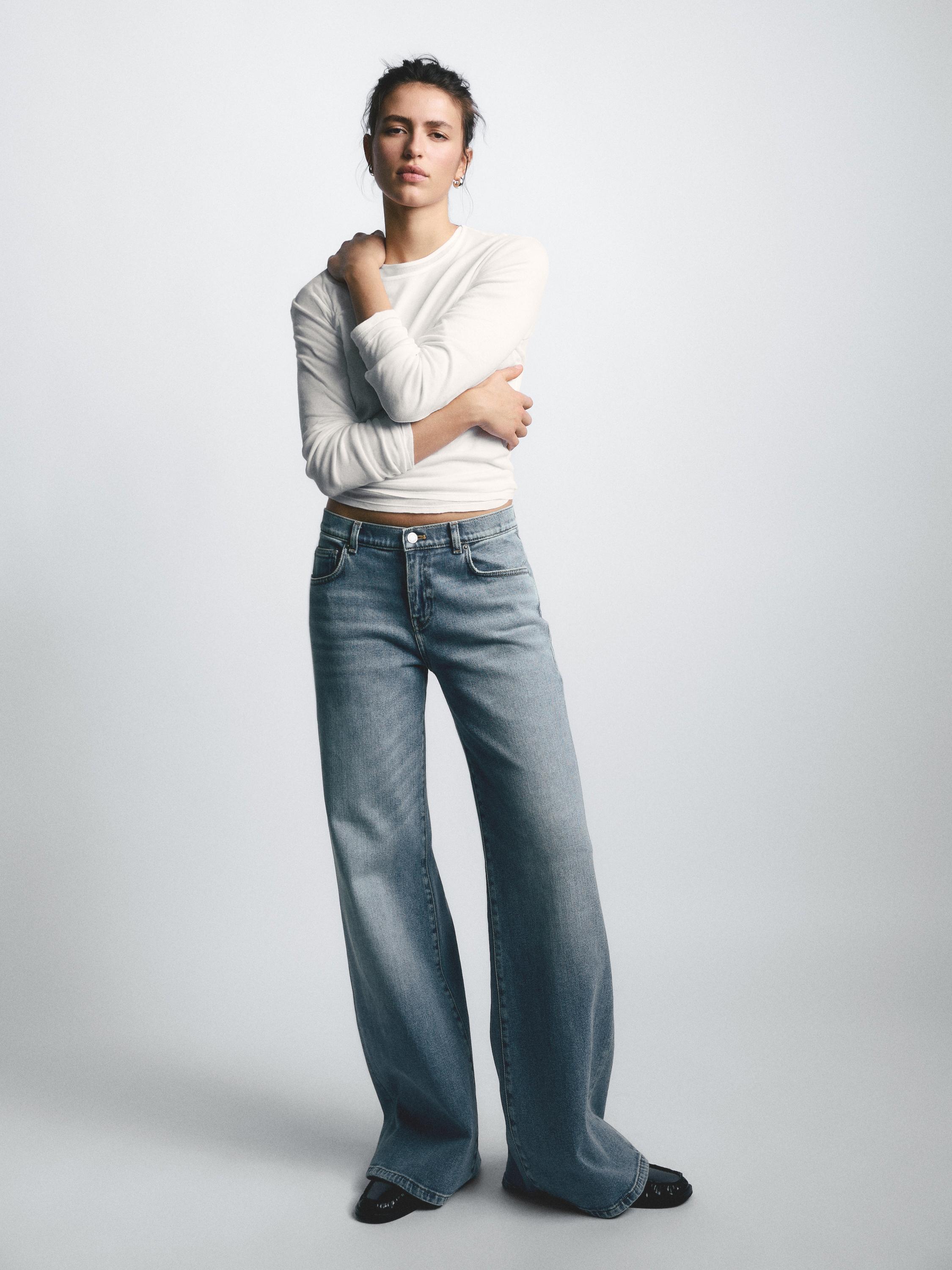 Vintage low rise flare jeans · Lys Blå · Dressy | Massimo Dutti