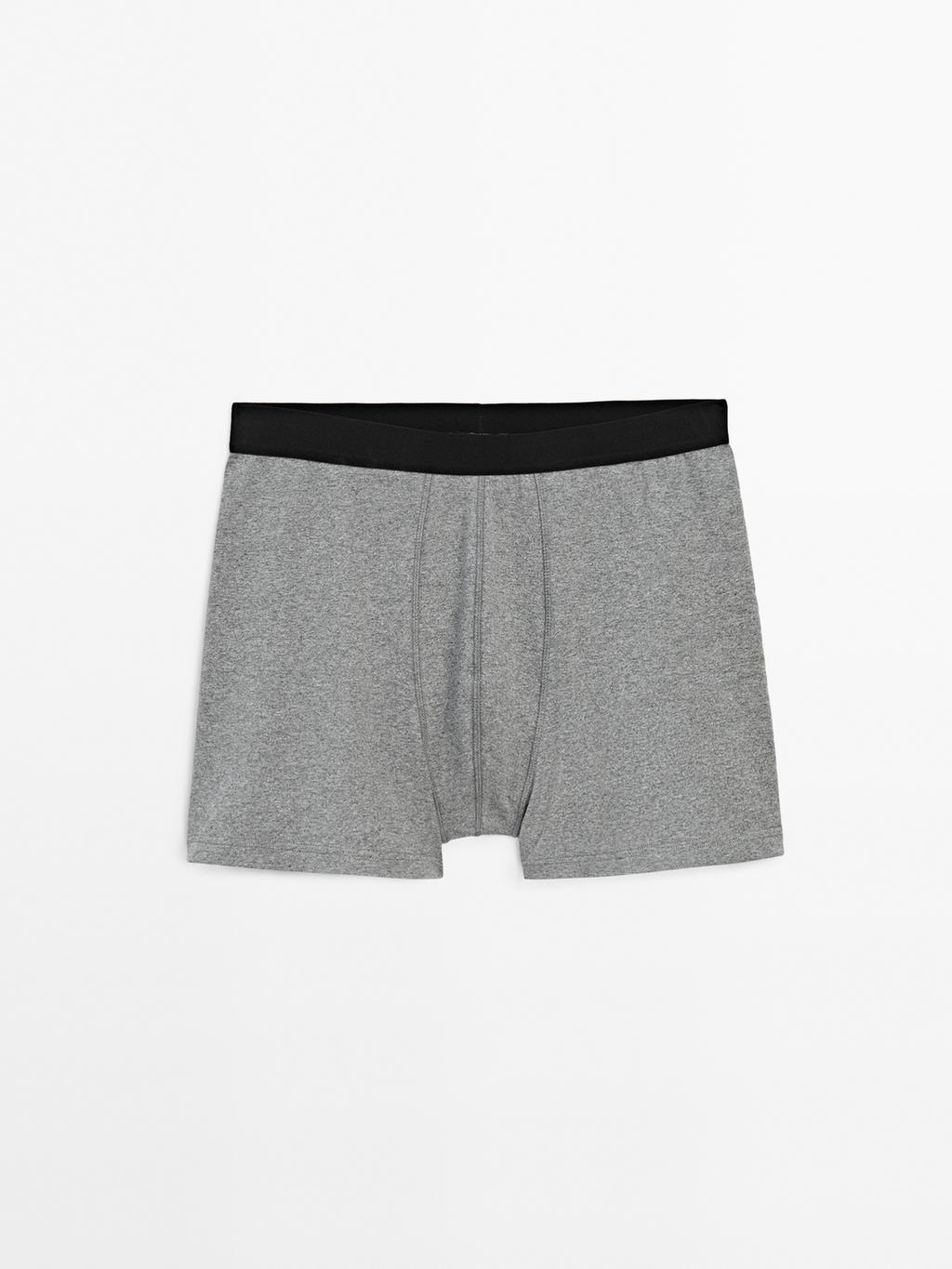 Calzón bóxer cintura negra · Gris Perla · Underwear | Massimo Dutti