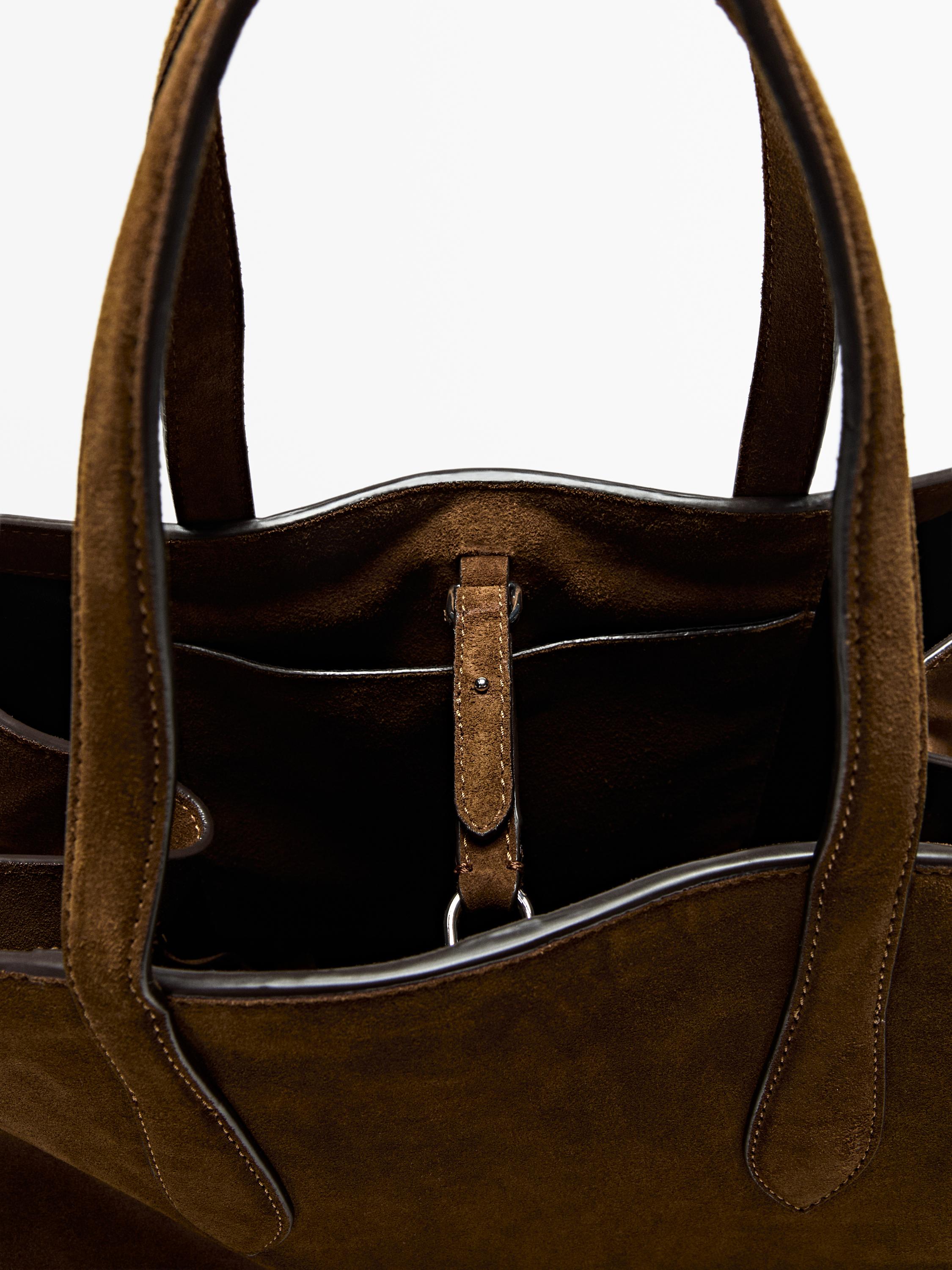 Split leather mid-sized MD ICON bag · Gold · Leather Outerwear ...