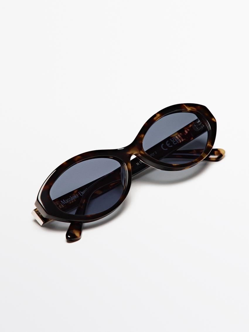 Tortoiseshell-effect oval sunglasses · Brown · Accessories | Massimo Dutti