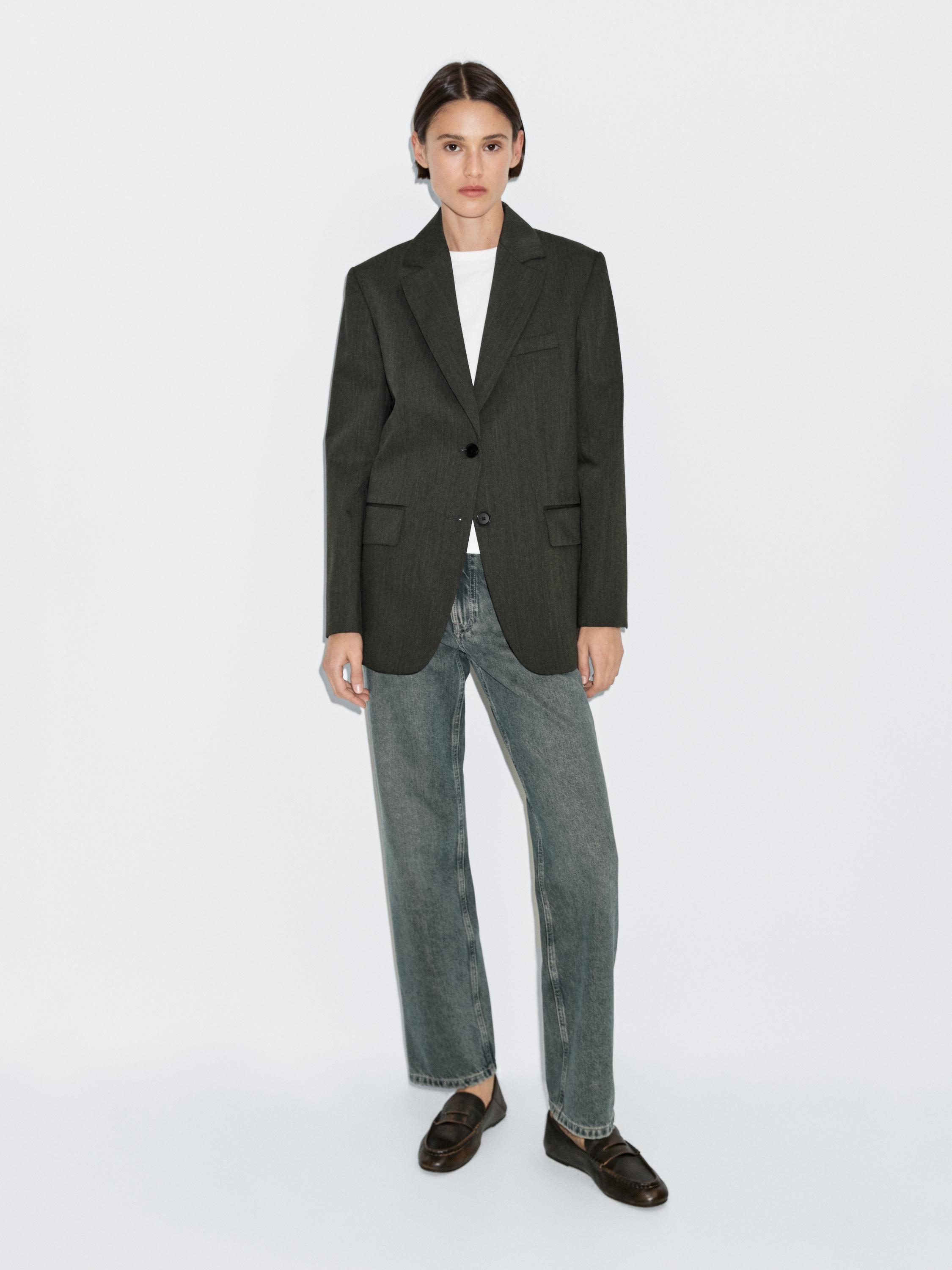 Vuneni blejzer s dva gumba · Green · Blazer | Massimo Dutti