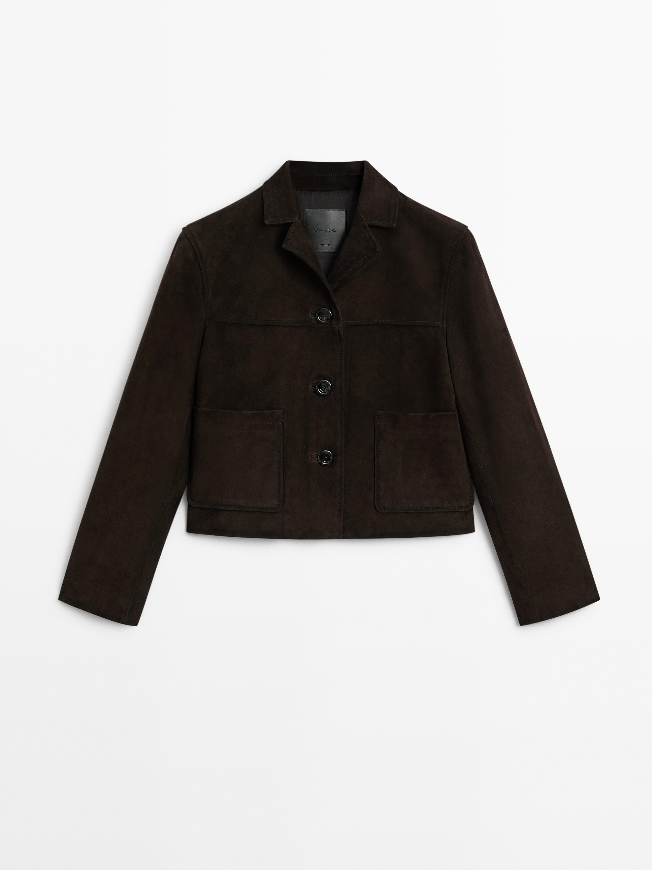 Short suede leather jacket · Brown · Skirts | Massimo Dutti