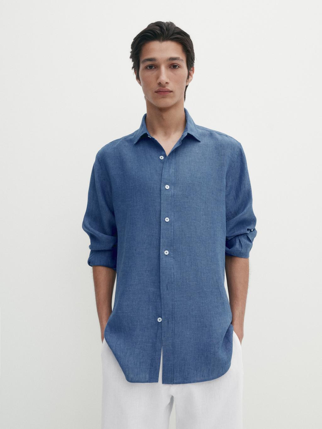 Men's Linen Shirts - Massimo Dutti
